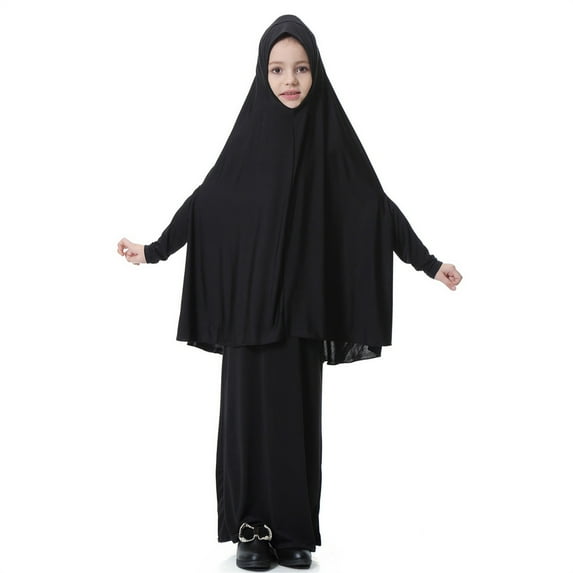 EnJoCho Musli𝗆 Clothes Girls Kids Abaya Long Sleeve Dress Cotton Full ...
