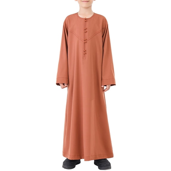 EnJoCho Musli𝗆 Robe for Boys Arab Thobe Kids Ramadan Kaftan Pockets ...