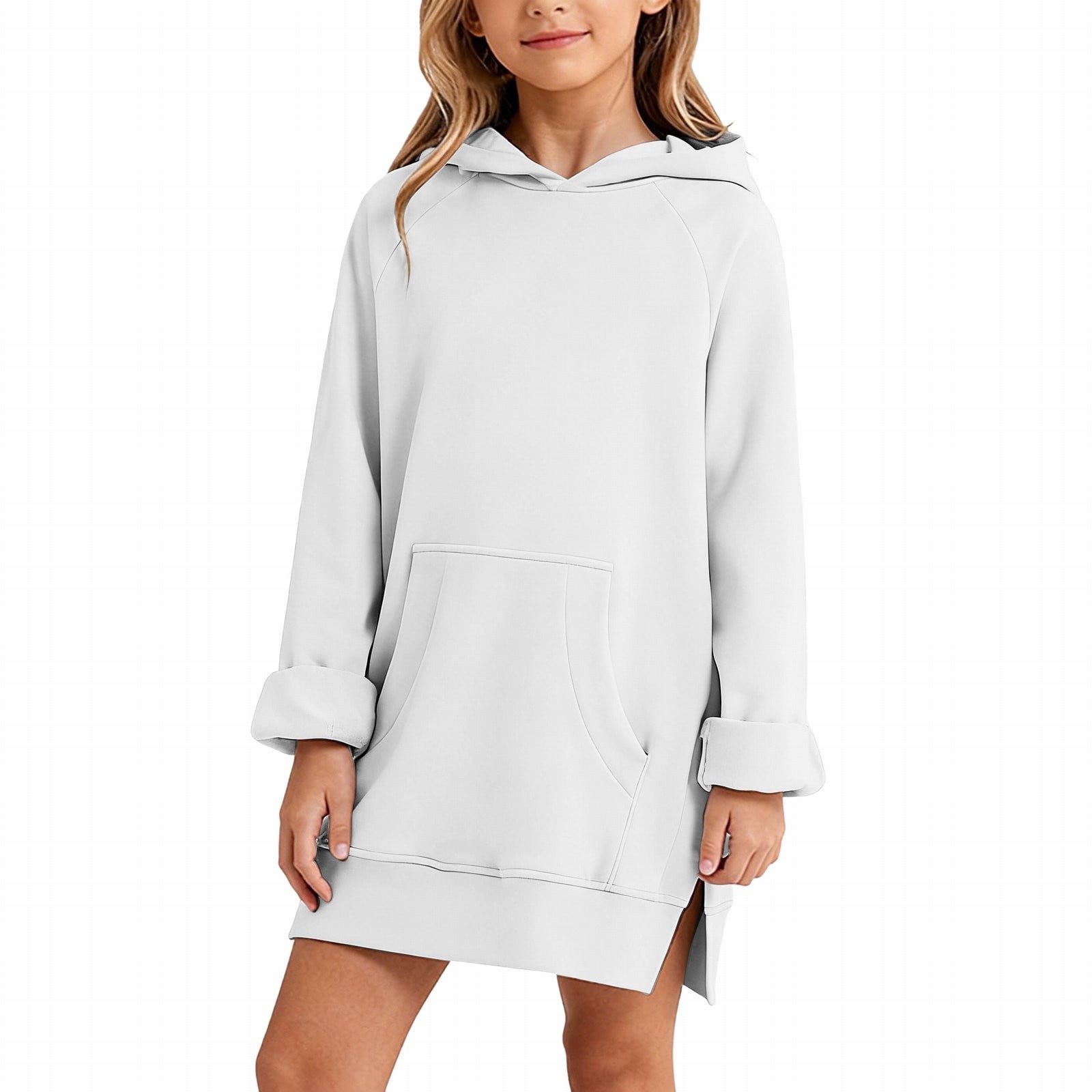 EnJoCho Oversized Hoodie Dress for Girls Long Hooded Sweatshirt Dress ...