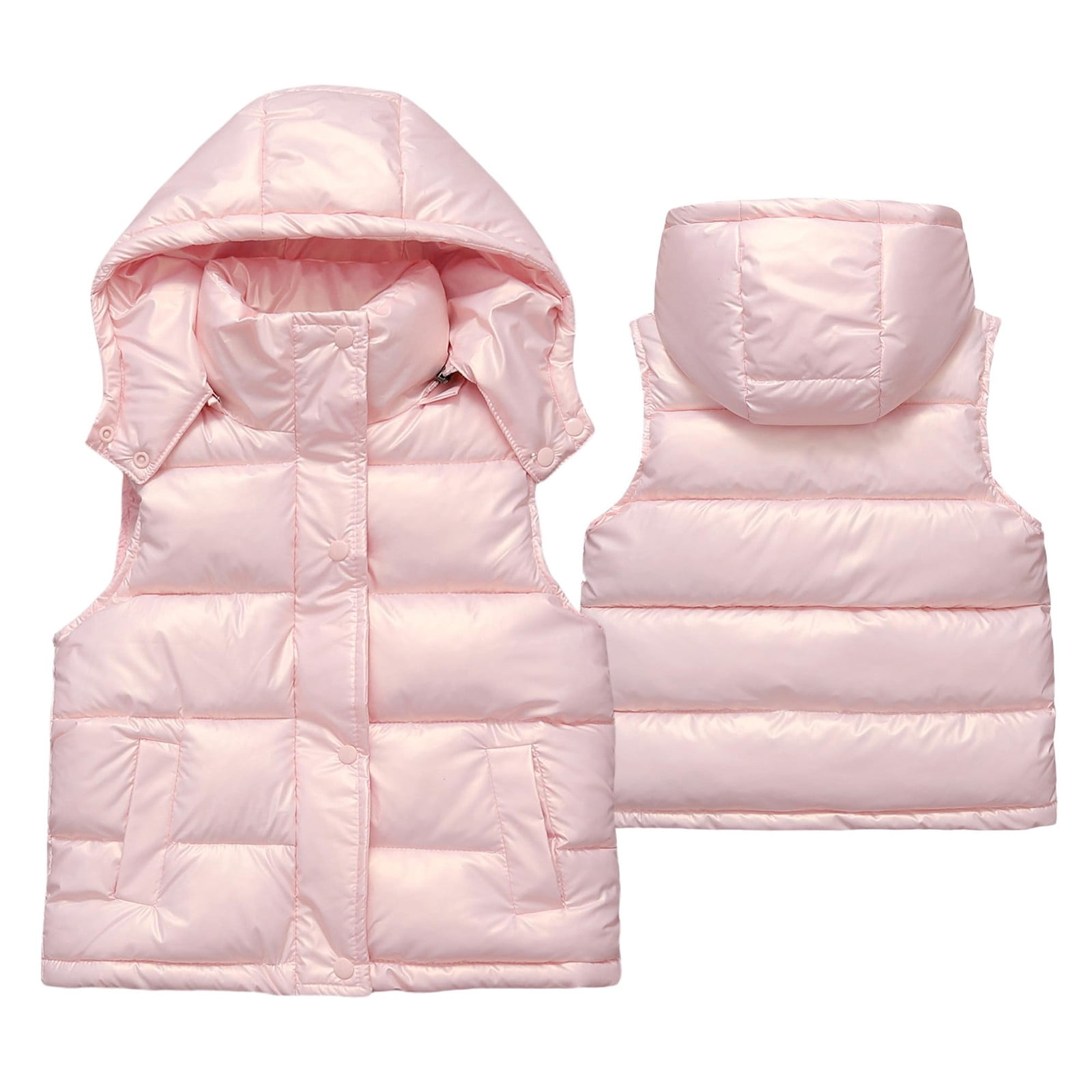 EnJoCho Shiny Puffer Jackets Kids Boys Girls Reflective Hooded Vest ...