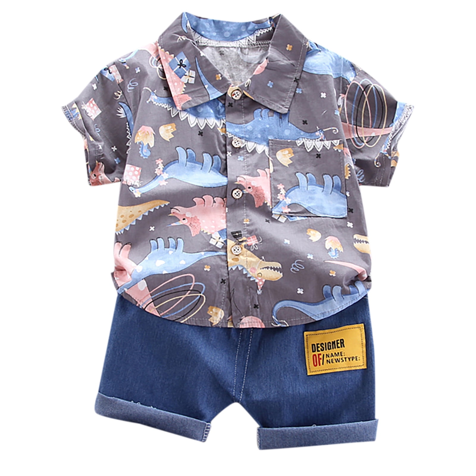 EnJoCho Sleeve Dress 1-4 Years Baby Boys Clothes Set Cartoon T-shirt ...