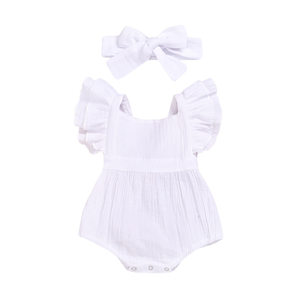 EnJoCho Sport Clothing for Baby Baby Girls Ruffle Backless Romper ...