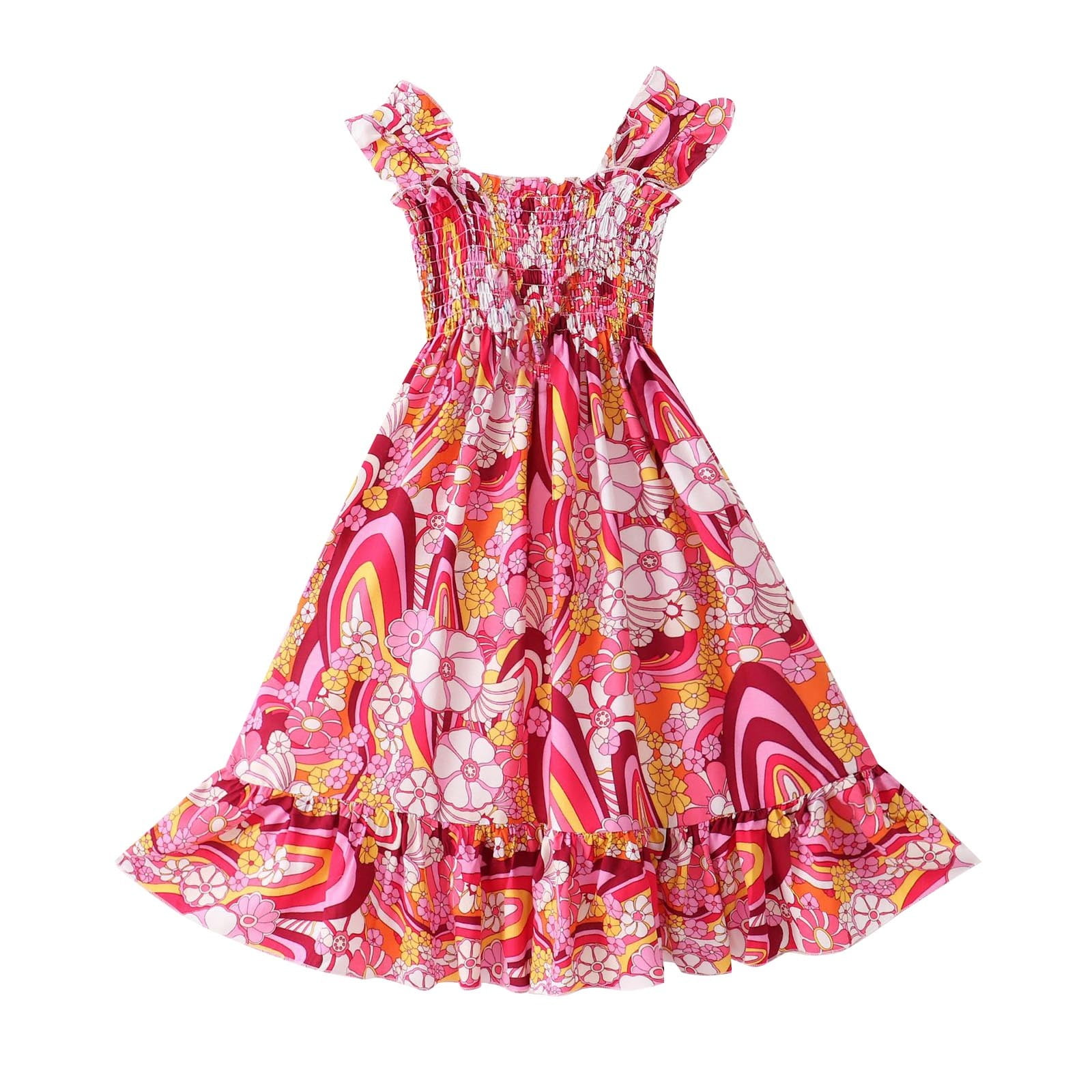 EnJoCho Summer Big Girl Slip Dress Beach Ethnic Cotton Silk Dress ...