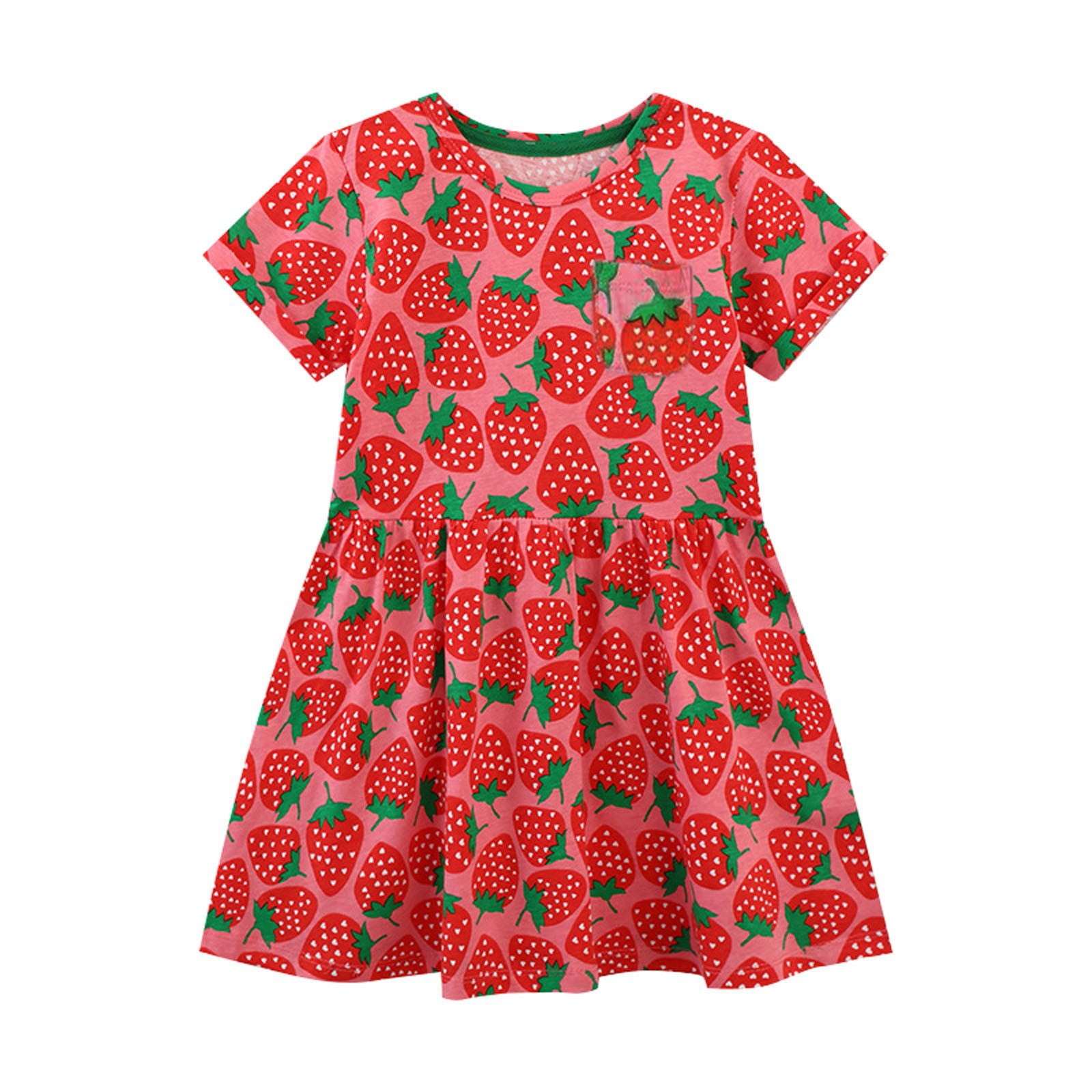 EnJoCho Summer Children's Clothing Skirt Wind Girl Strawberry Dress ...