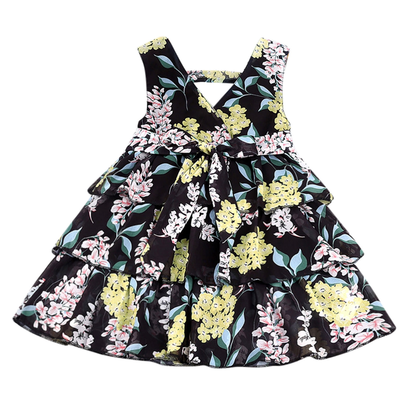 EnJoCho Summer Dress toddler Baby Girls Sleeveless Floral Princess ...