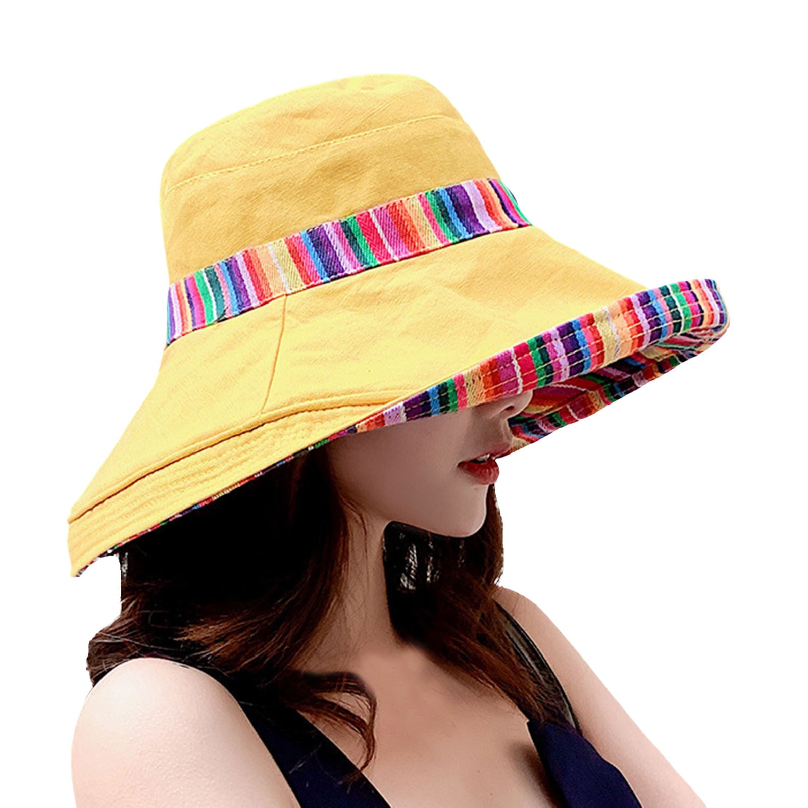 EnJoCho Sun Hat Large Edge Double Sided Shading Fisherman's Hat ...