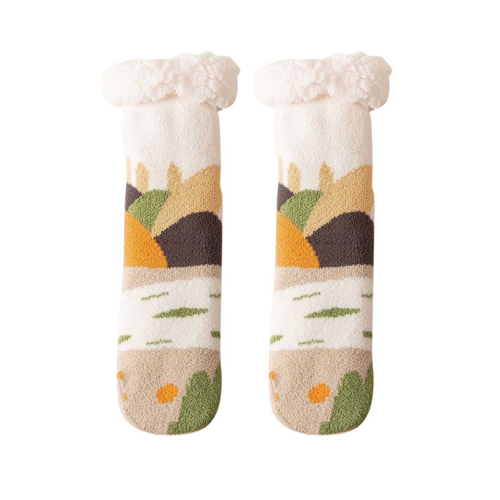 EnJoCho Thick Winter Socks For Women Fluffy Thick Slipper Socks For ...