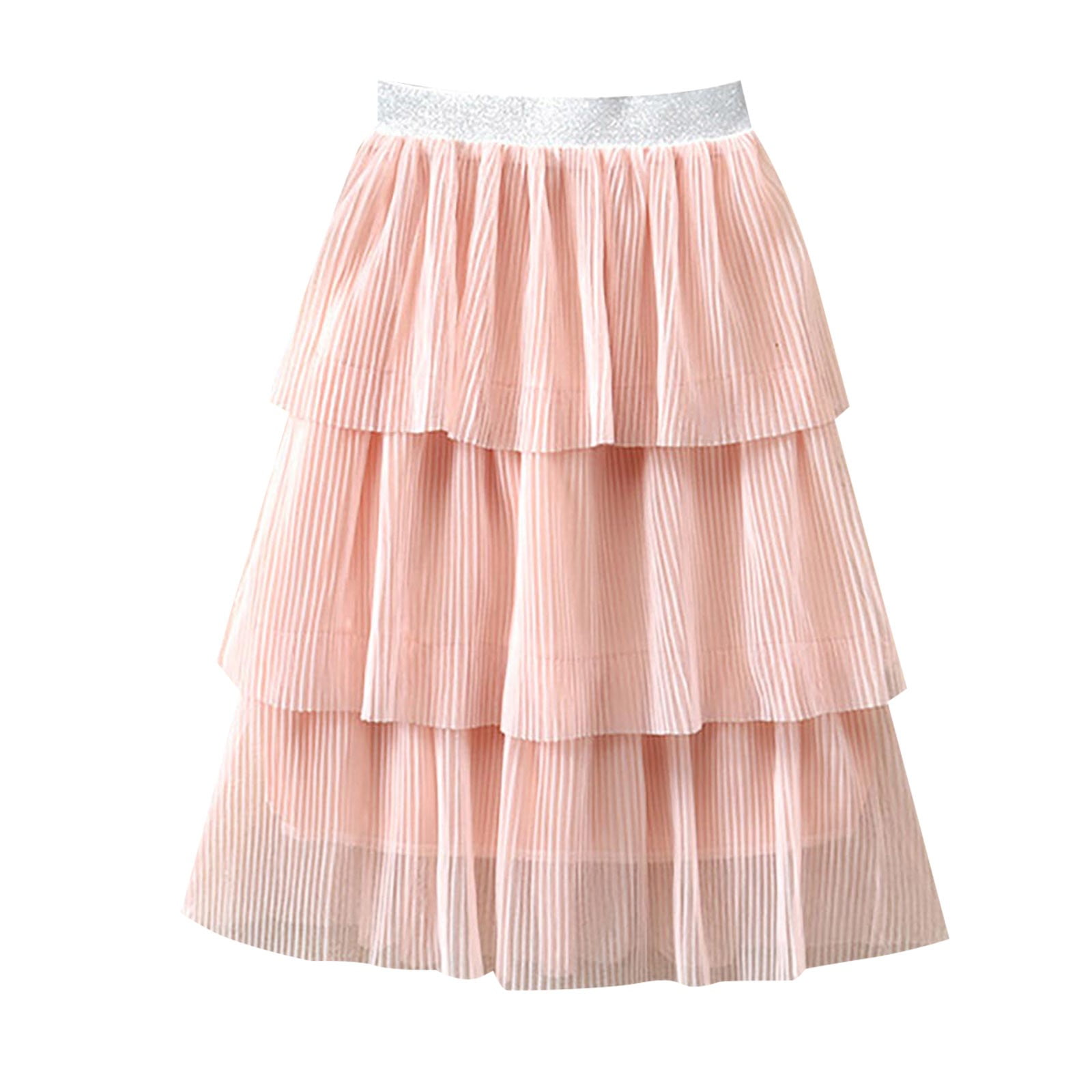 EnJoCho Mesh A-Line Skirt For Kids Layered Net Party Skirt Summer Girl ...