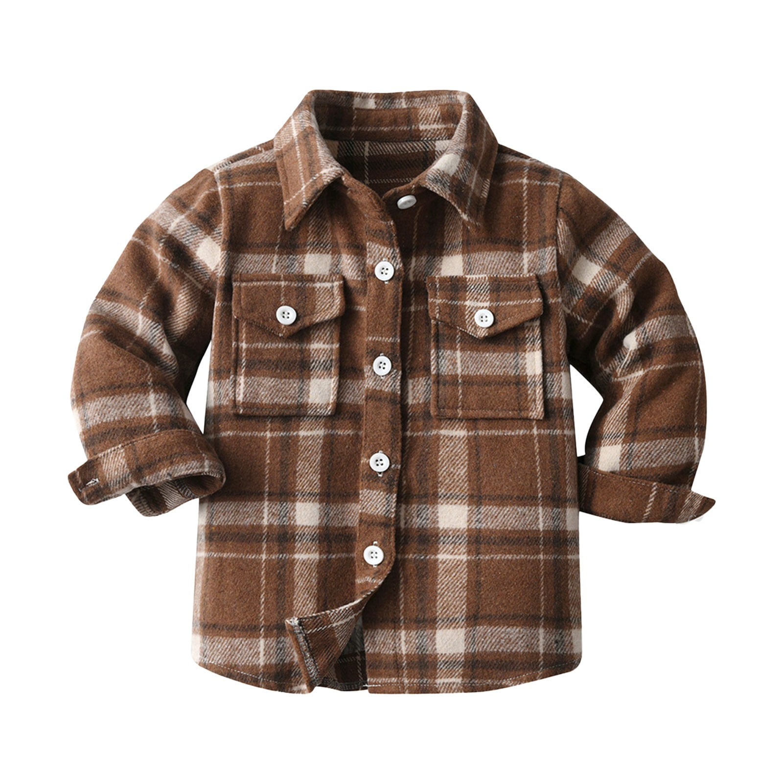 EnJoCho Toddler Baby Boy Button Down Cardigan Long Sleeve Plaid Flannel ...
