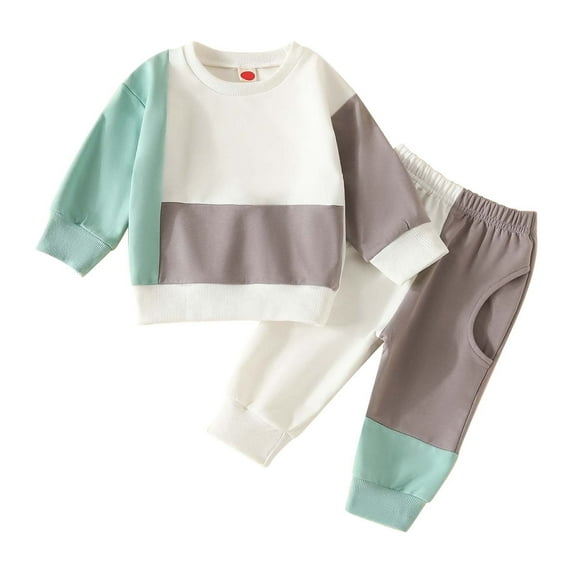 EnJoCho Toddler Baby Boy Fall Winter Clothes Color 𝖡lock Long Sleeve ...