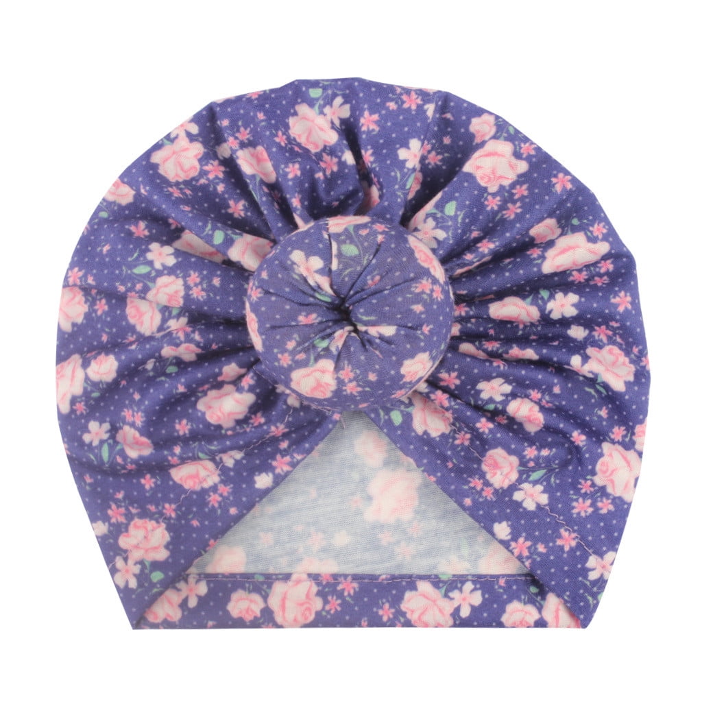 EnJoCho Toddler Baby Boy Girl Floral Print Knotted Hat Beanie Headwear Accessories Kids Soft ...