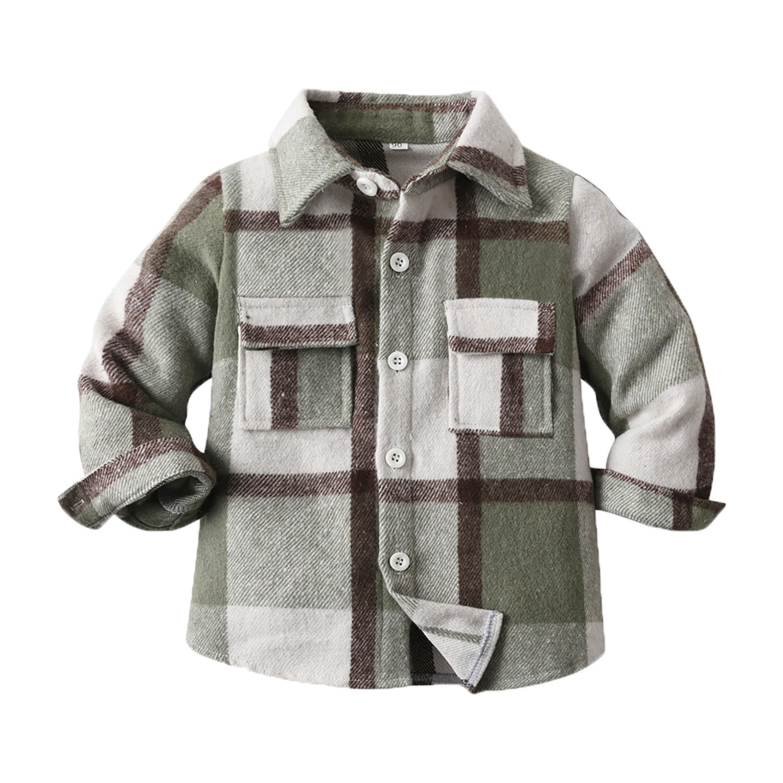 EnJoCho Toddler Baby Boys Plaid Flannel Shirt Button Down Long Sleeve ...