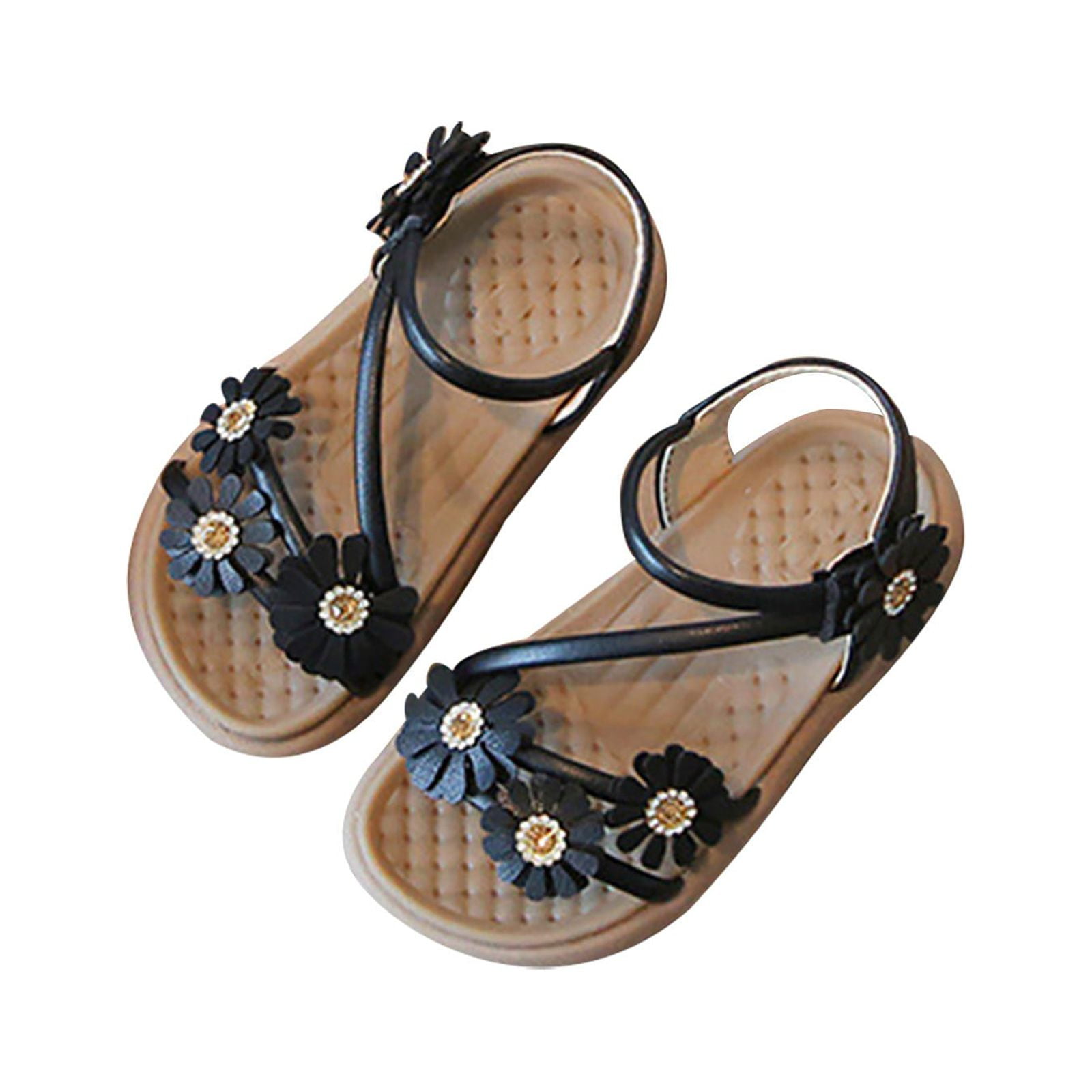 EnJoCho Toddler Baby Girl Sandals with Small Flowers & Soft Sole, Dew ...