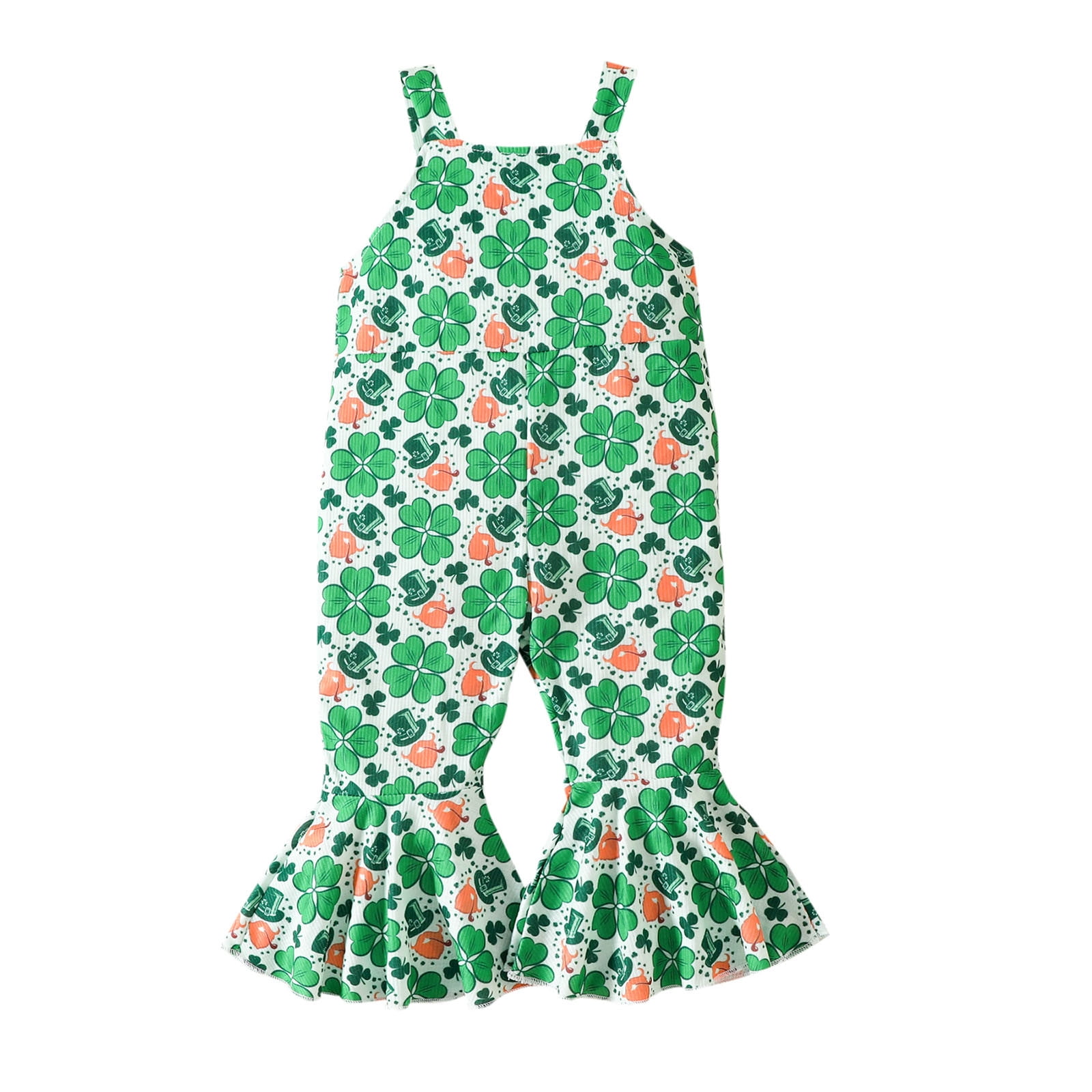 EnJoCho Toddler Baby Girl St Patric𝗄s Day Outfit Shamroc𝗄s Suspender ...