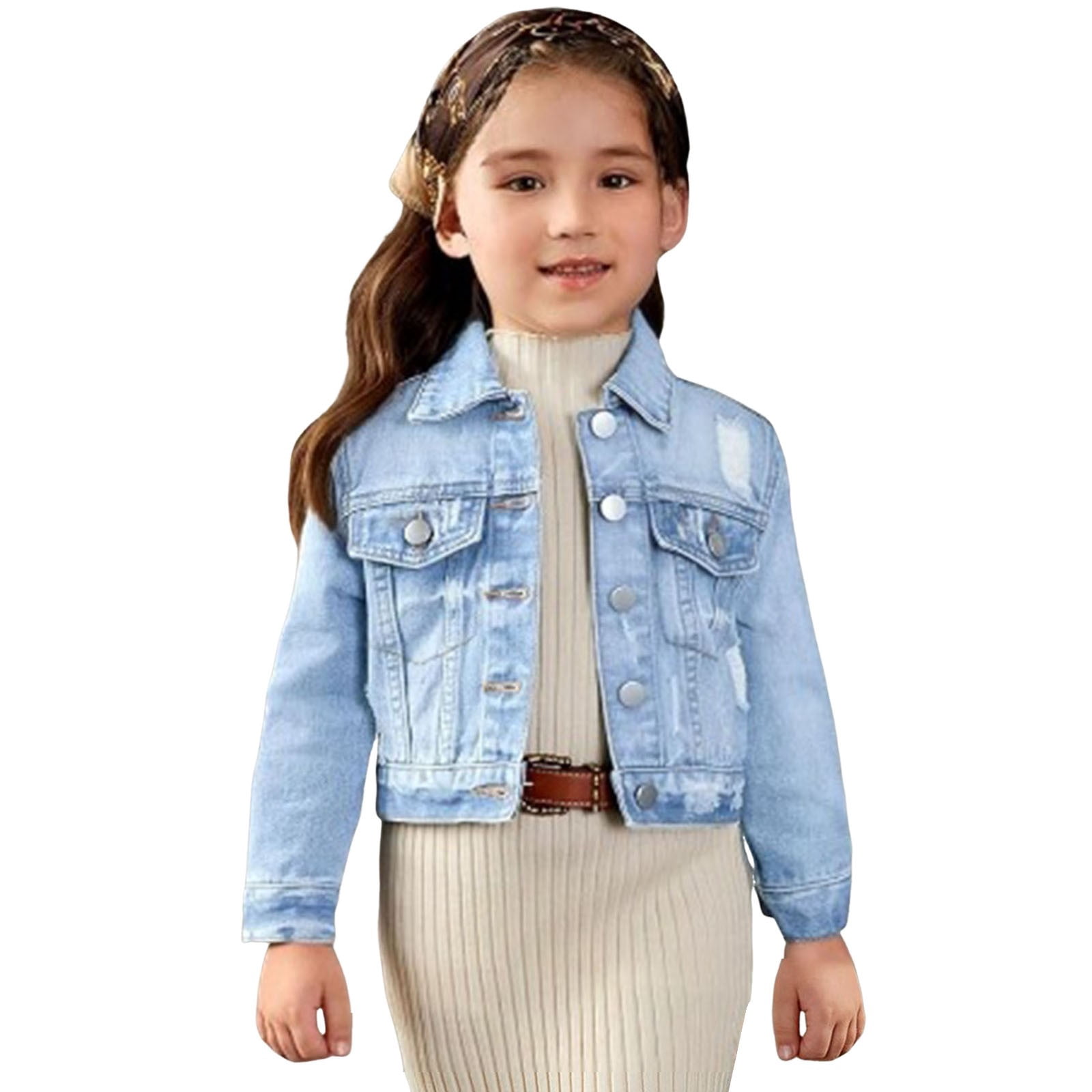EnJoCho Toddler Baby Girls Jean Jacket Long Sleeve Button Top Coat ...