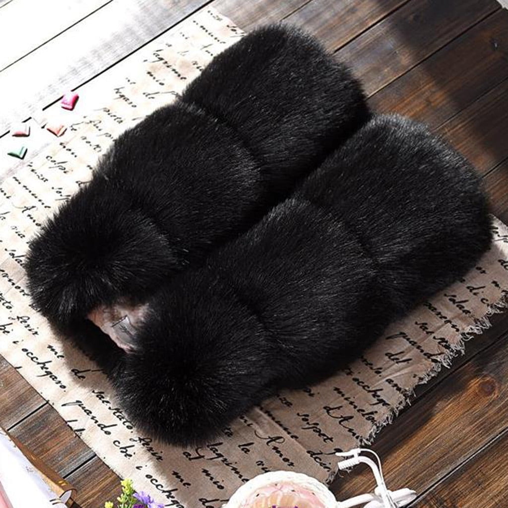 EnJoCho Toddler Baby Girls Winter Fa𝗎x F𝗎r Vest Coat Warm Thick F𝗎rry ...