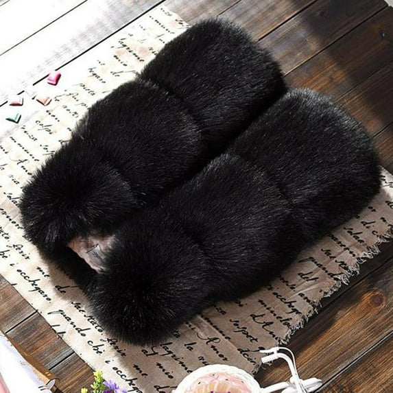EnJoCho Toddler Baby Girls Winter Fa𝗎x F𝗎r Vest Coat Warm Thick F𝗎rry ...