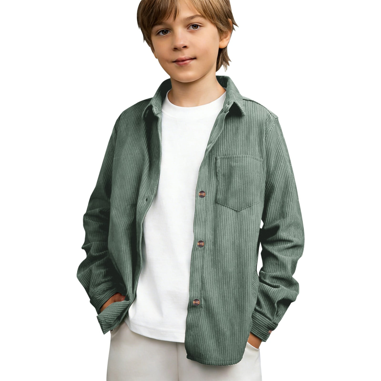 EnJoCho Toddler Boys Corduroy Button Down Shirt - Western Style Long ...