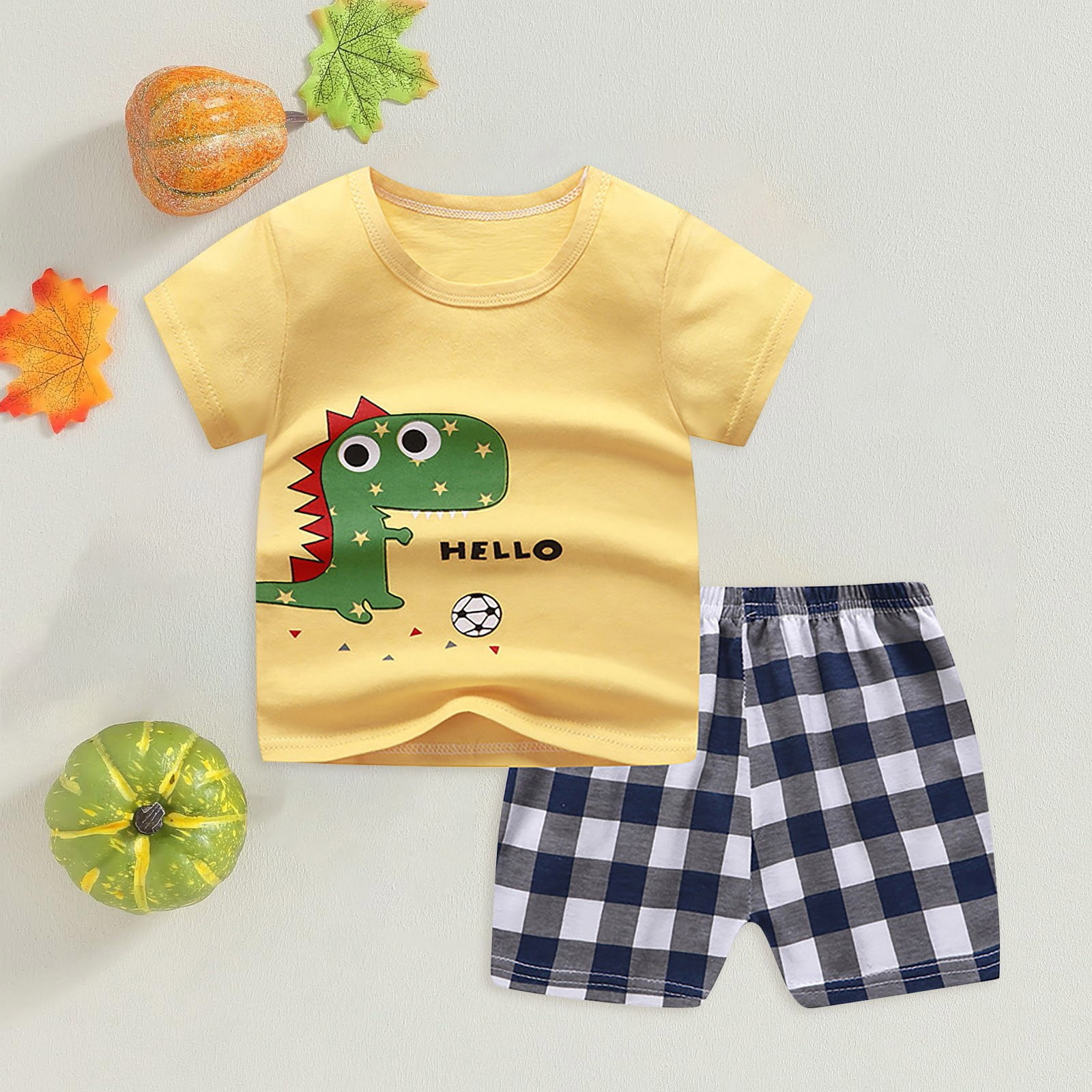 EnJoCho Toddler Boys Pajamas Short Sets 2 Piece Pjs Sleepwear Summer ...