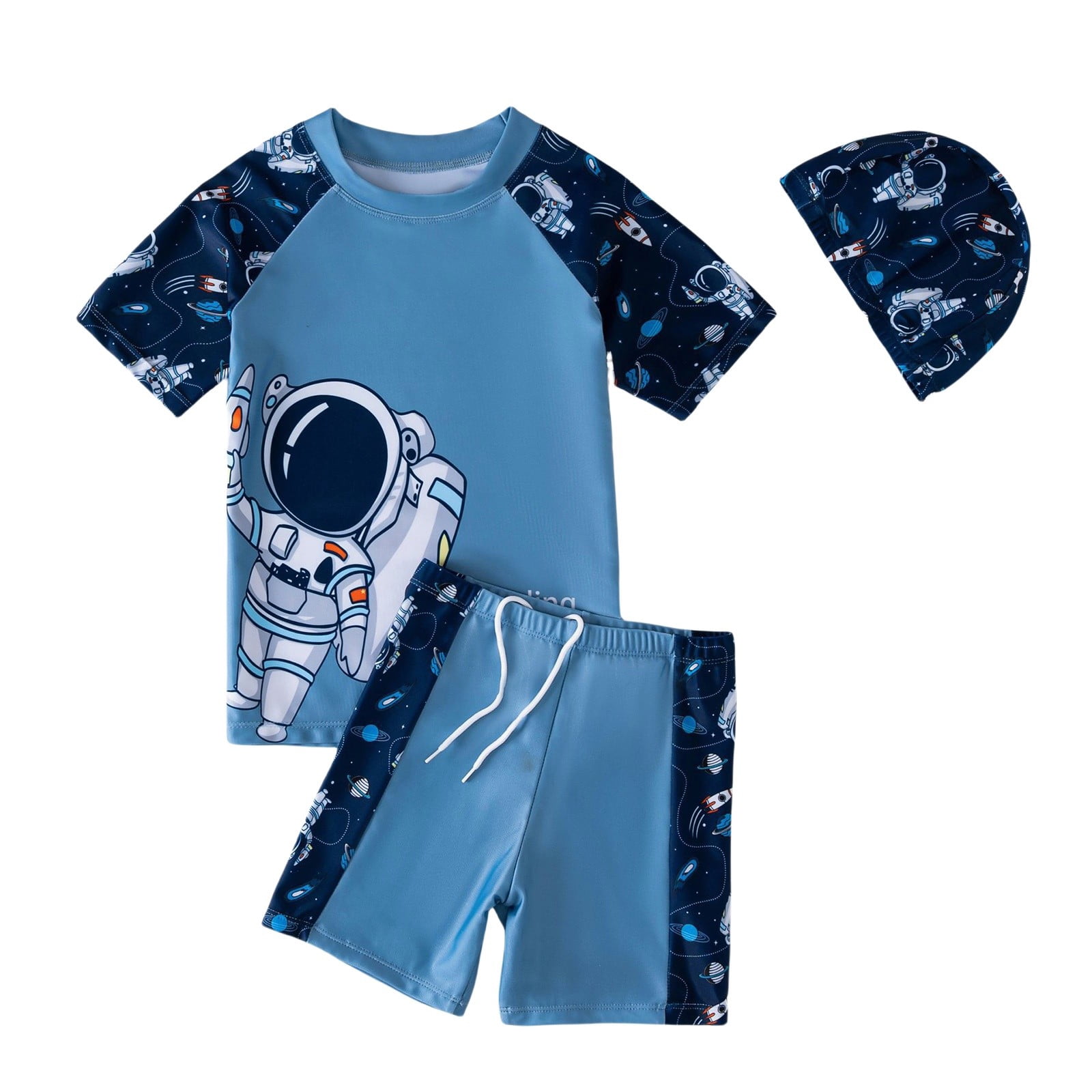 EnJoCho Toddler Boys Swimsuit Set Rash Guard Two Piece Bathing Suit ...