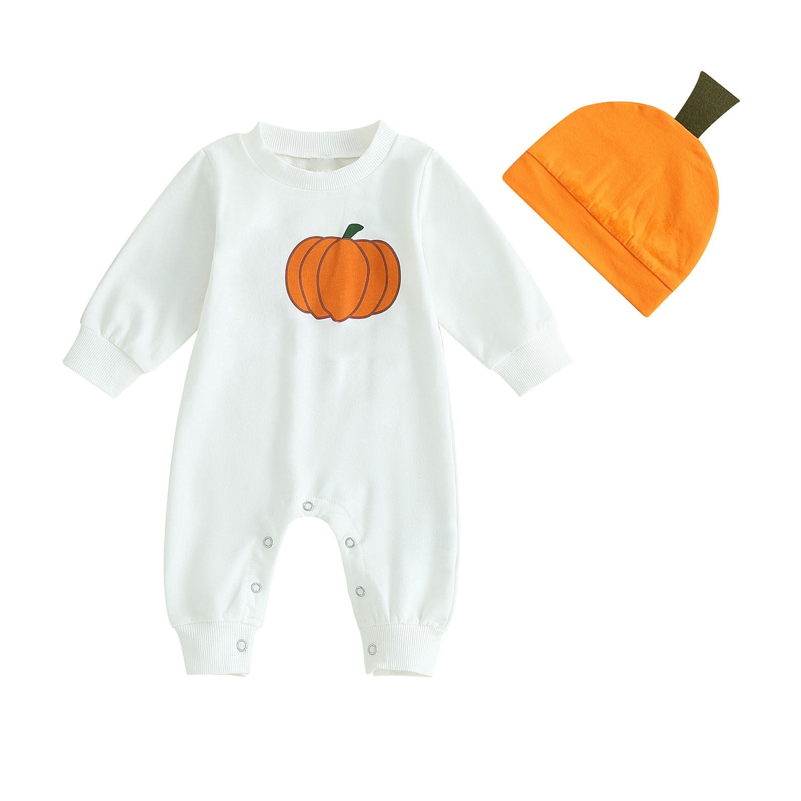 EnJoCho Beach Romper for Toddler Hallo-ween Baby Girl Outfit Toddler Pumpkin Sweatshirt Romper ...