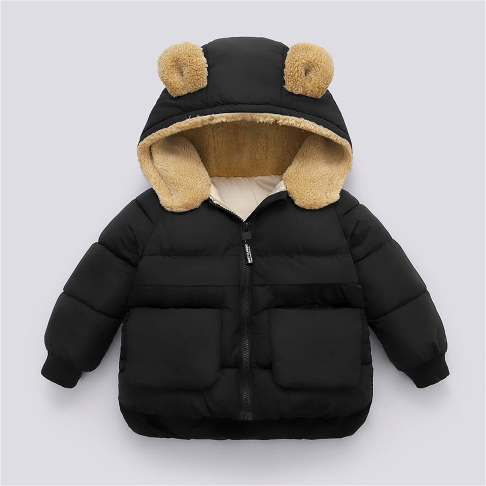 EnJoCho Toddler Down Jacket Hooded 3D Ear Puffer Coat Winter Thicken ...