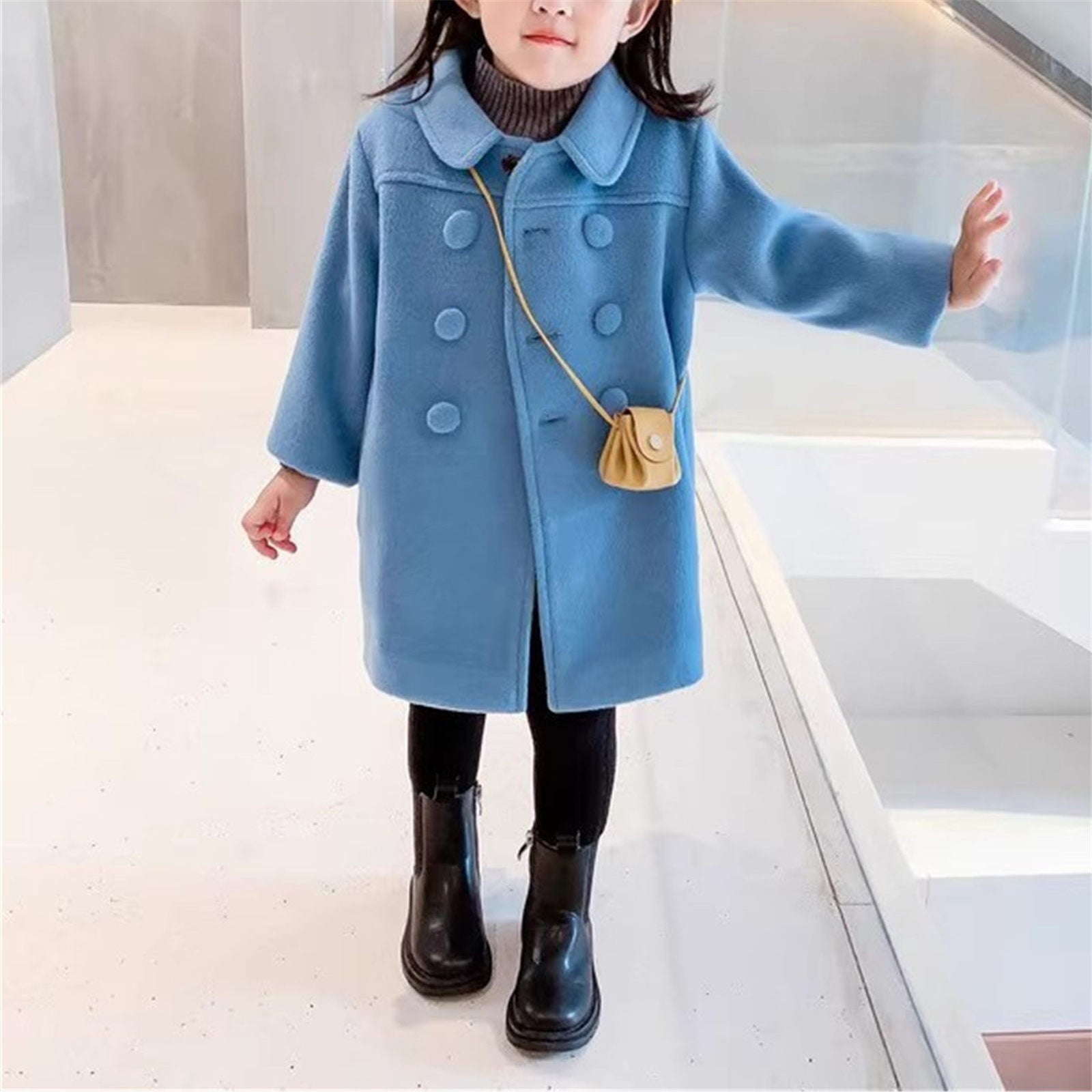 EnJoCho Toddler Girls Baby Girl Woolen Trench Coat Dress Coat Peacoat ...