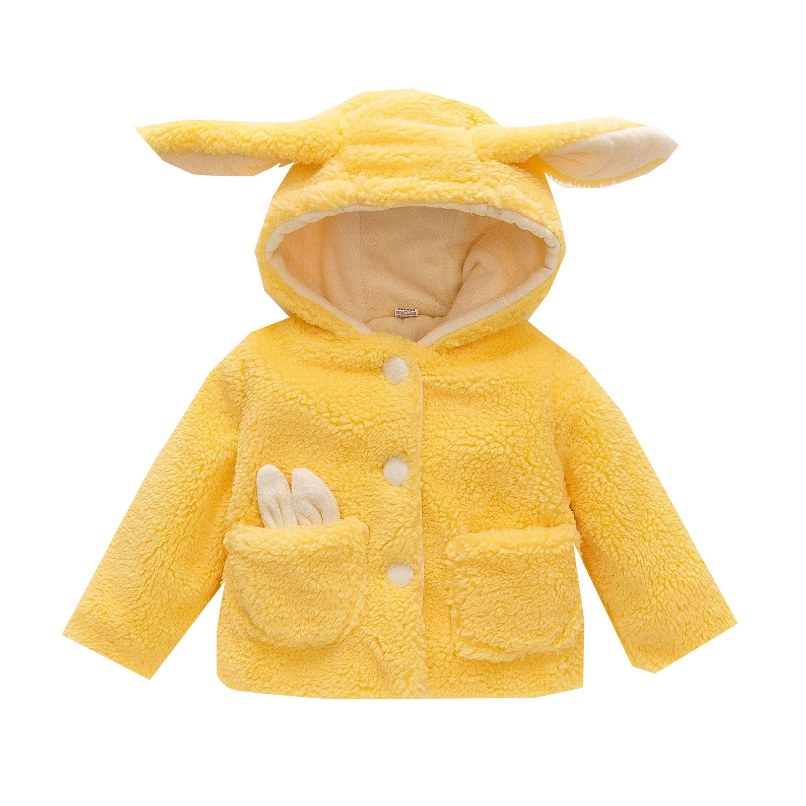 EnJoCho Toddler Girls Thick Woolen Coat Winter Cute Plus Furry Hooded Coat Rabbit Ears Jacket ...