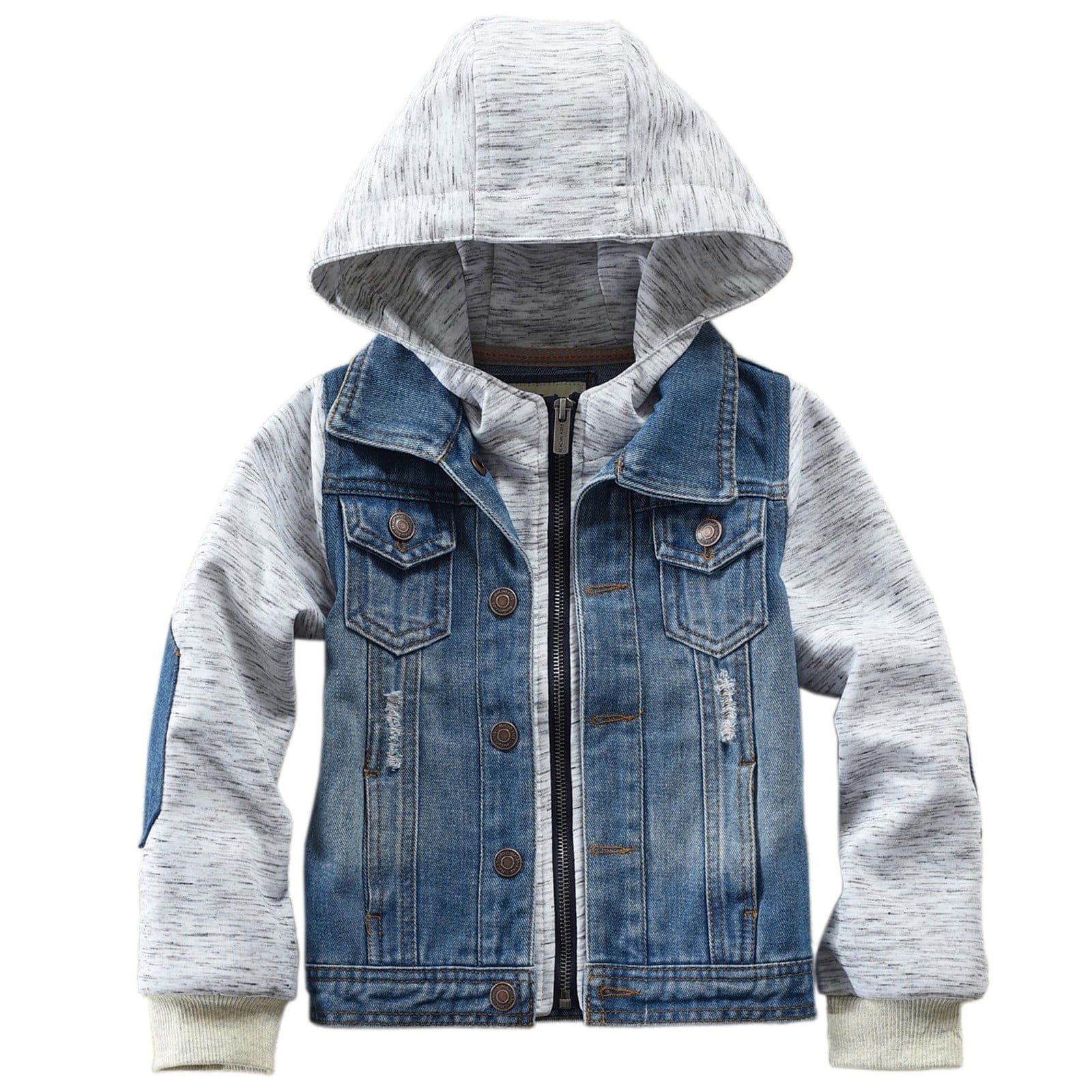 EnJoCho Toddler Hooded Denim Jacket Zipper Button Down Cowboy Overcoat ...