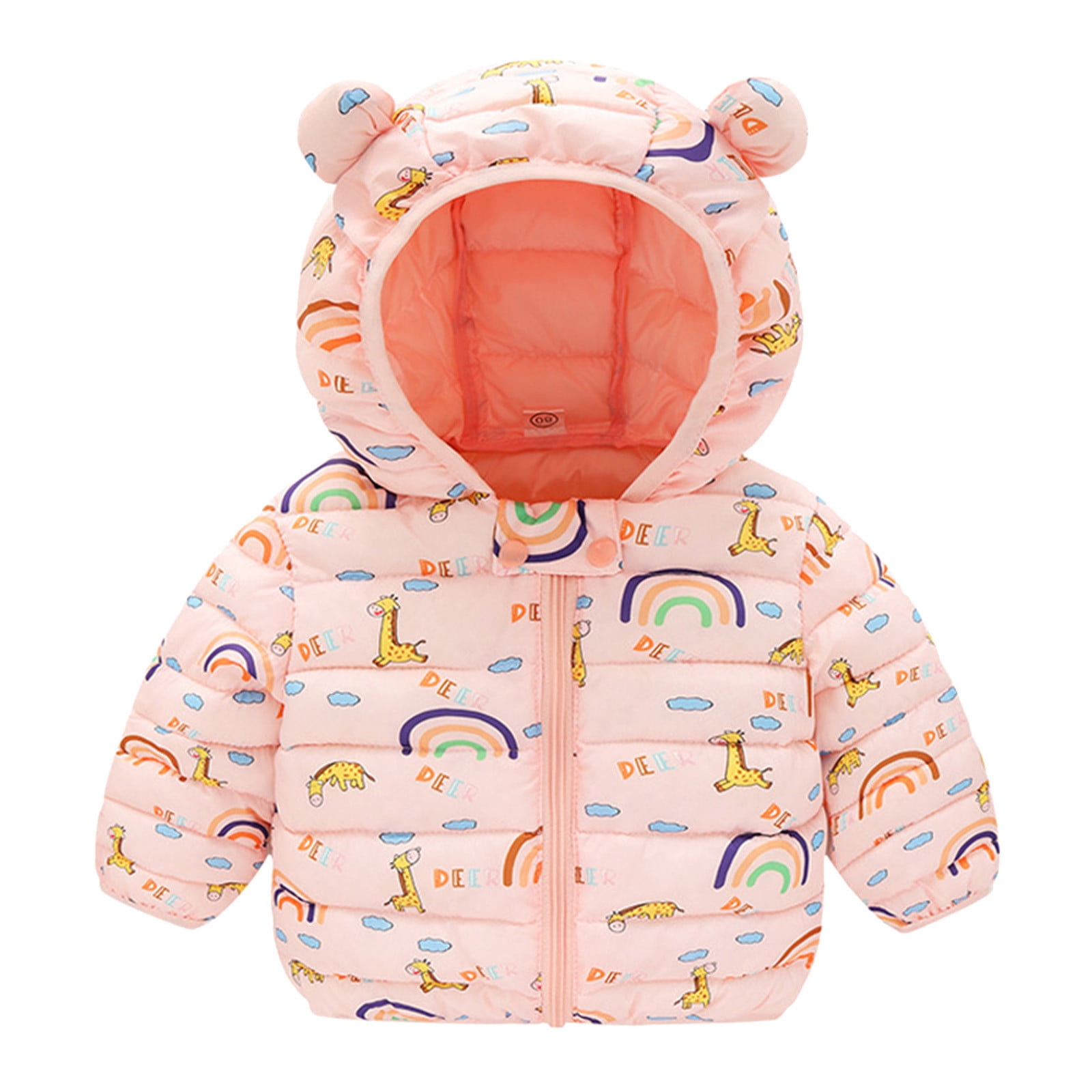 EnJoCho Toddler Kids Baby Boys Girls Winter Warm Cartoon Deer Print Coats Bear Ears Hooded ...
