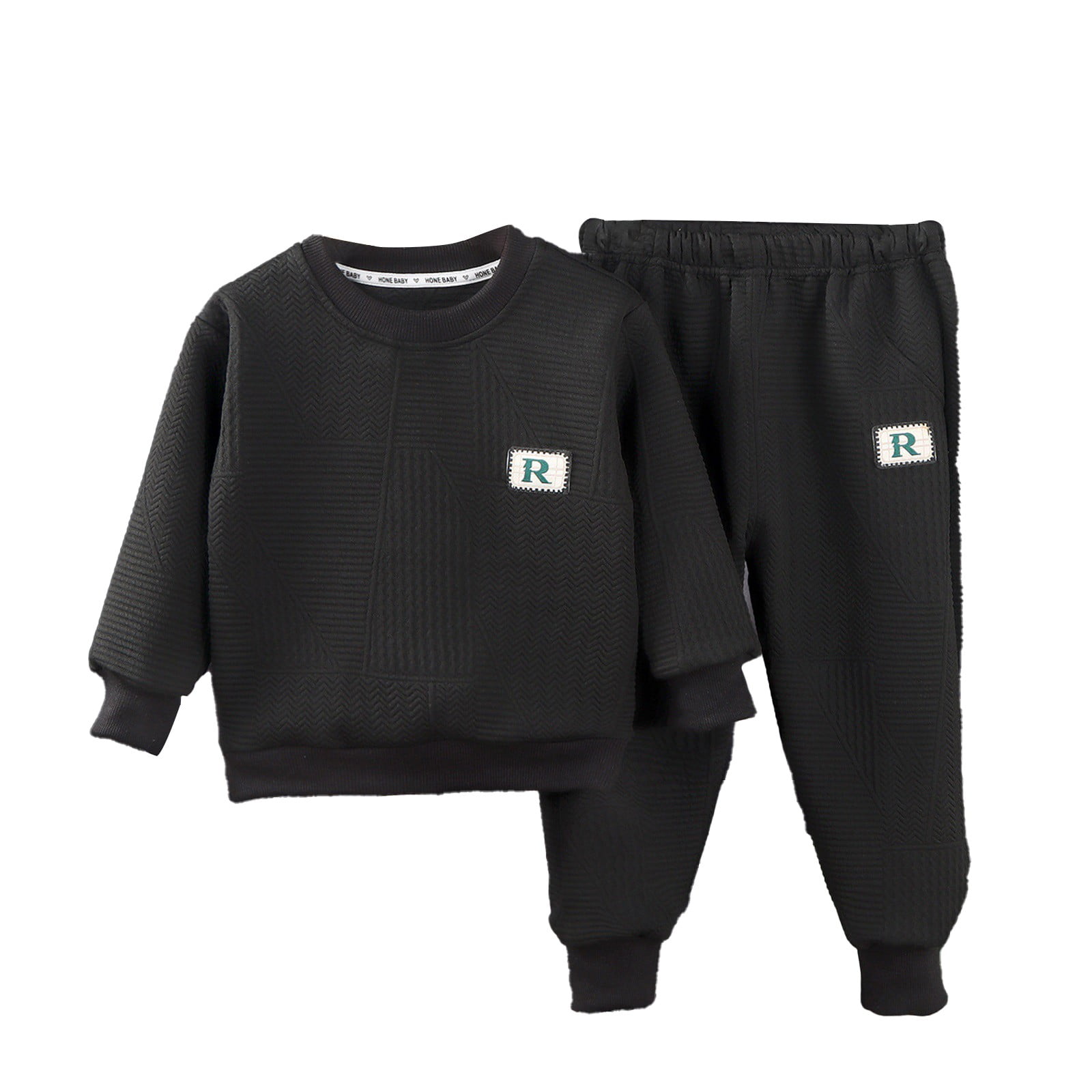 EnJoCho Toddler Kids Boys Girls 2-Piece Outfits Fleec𝖾 Rib-Knit ...