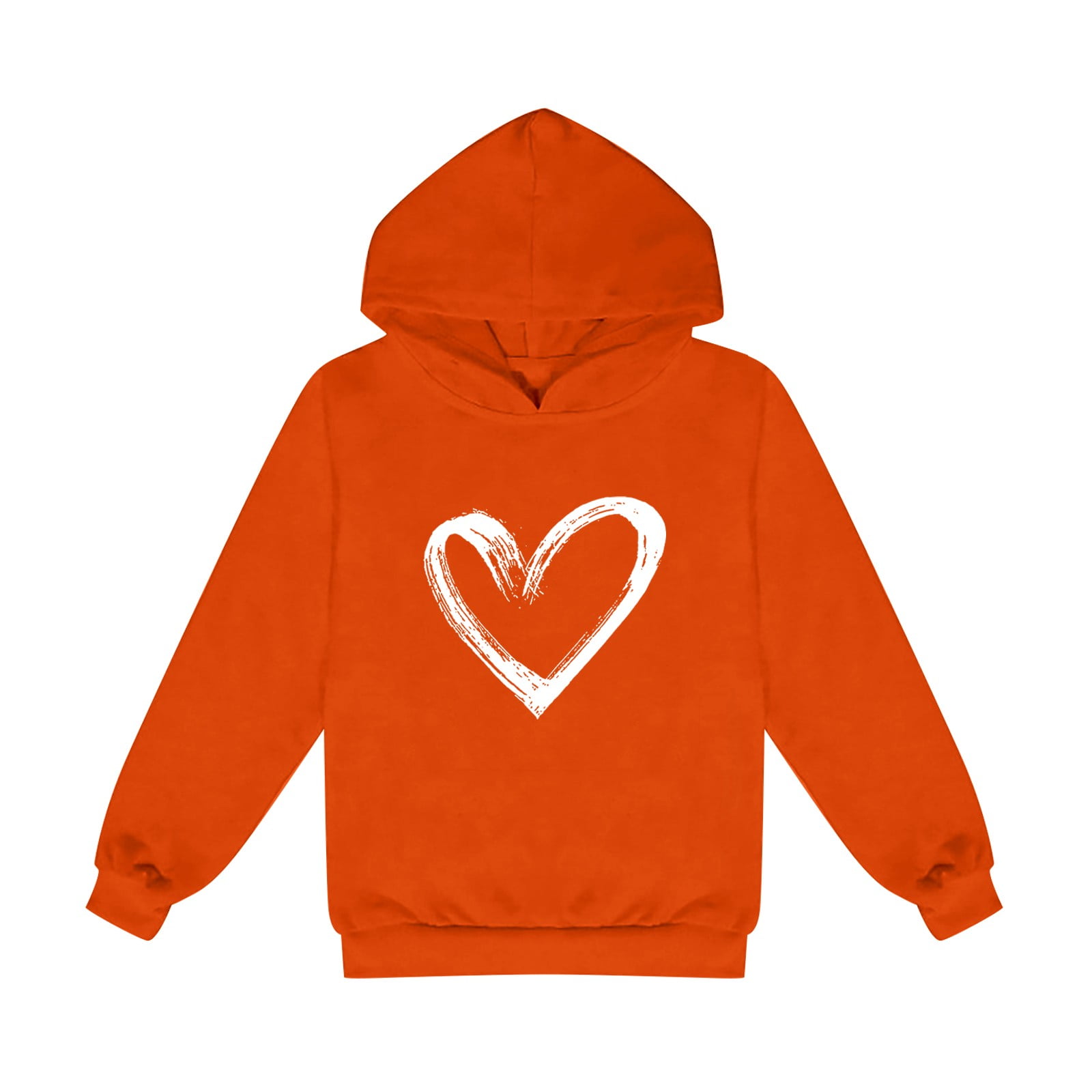 EnJoCho Toddler Kids Girls Hooded Fleec𝖾 Sweatshirt Heart Graphic Print ...