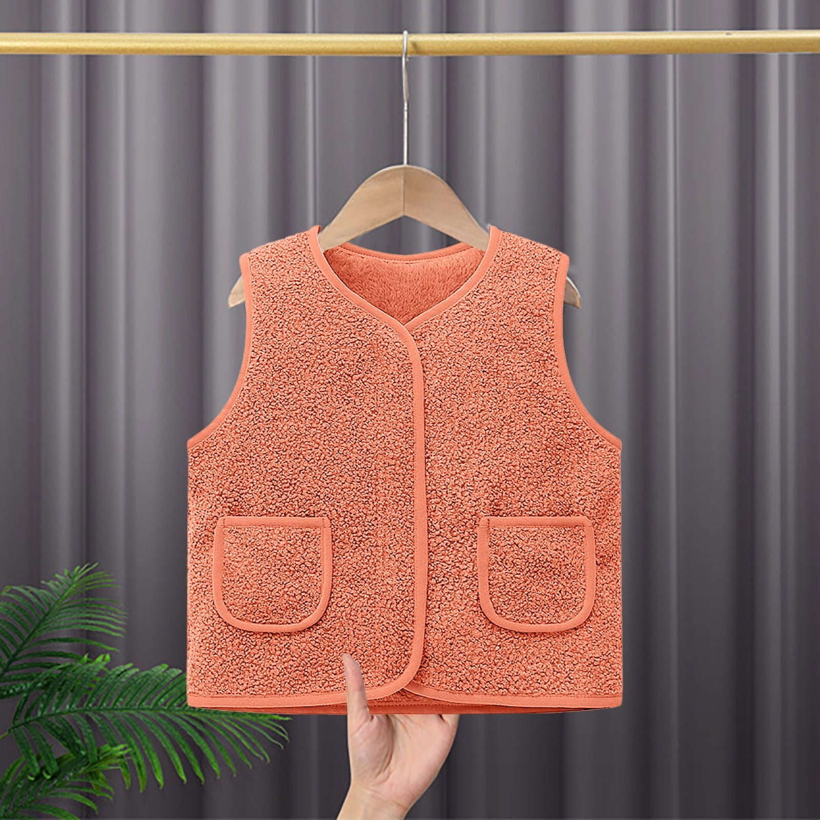 EnJoCho Toddler Sher𝗉a Fleec𝖾 Vest Sleeveless Zip Up Fuzzy Fa𝗎x F𝗎r ...