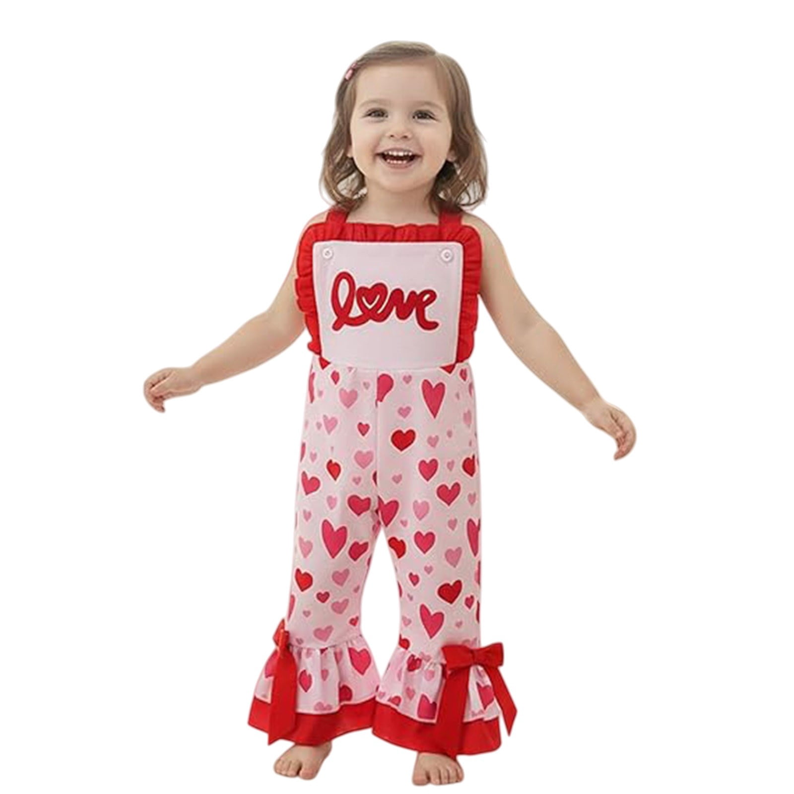 EnJoCho Toddler St Patric,ks Day 𝖱omper Ruffle Bell Bottom Overalls ...