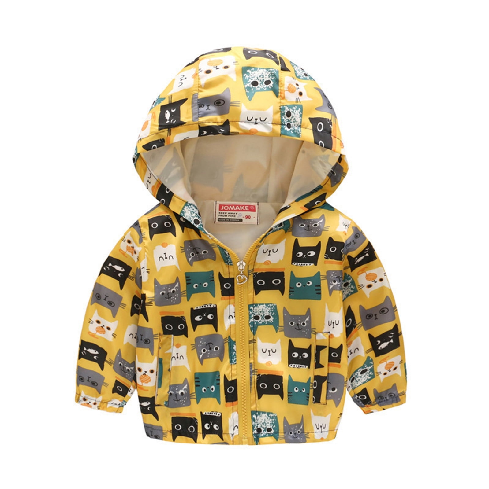 EnJoCho Toddler Windbreaker Jacket Hooded Trench Coat Cartoon Dinosaur ...