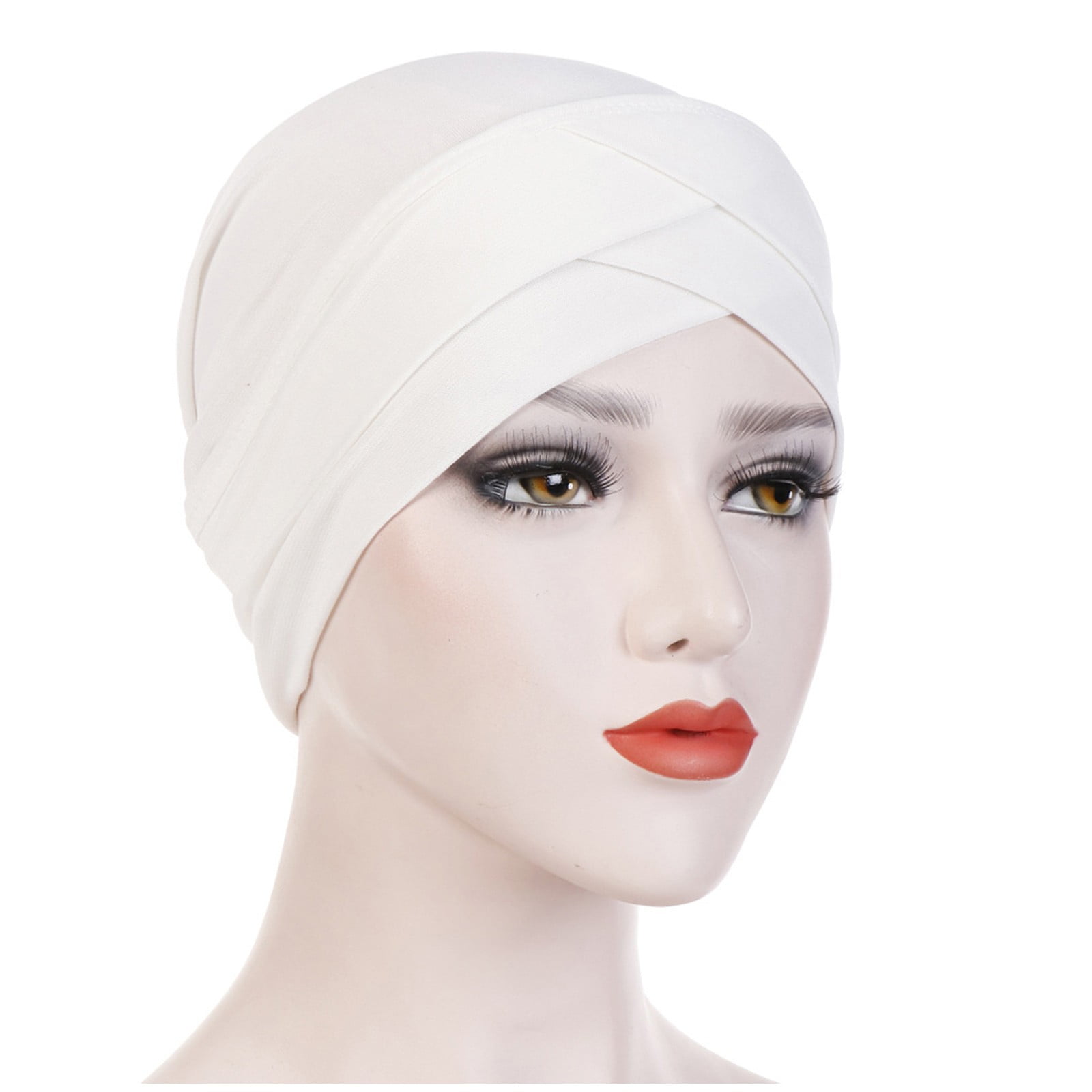 EnJoCho Women Stretch Cloth Forehead Hat Linen Turban Hat Bottoming Hat ...