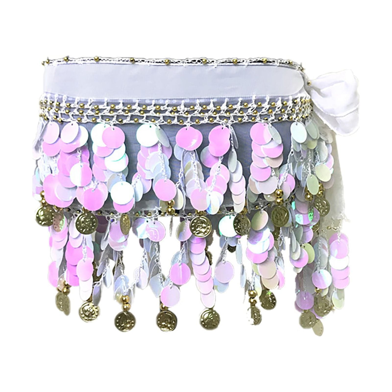 EnJoCho Women's Carnival Sequin Tassel Waist Chain Scarf Performance ...