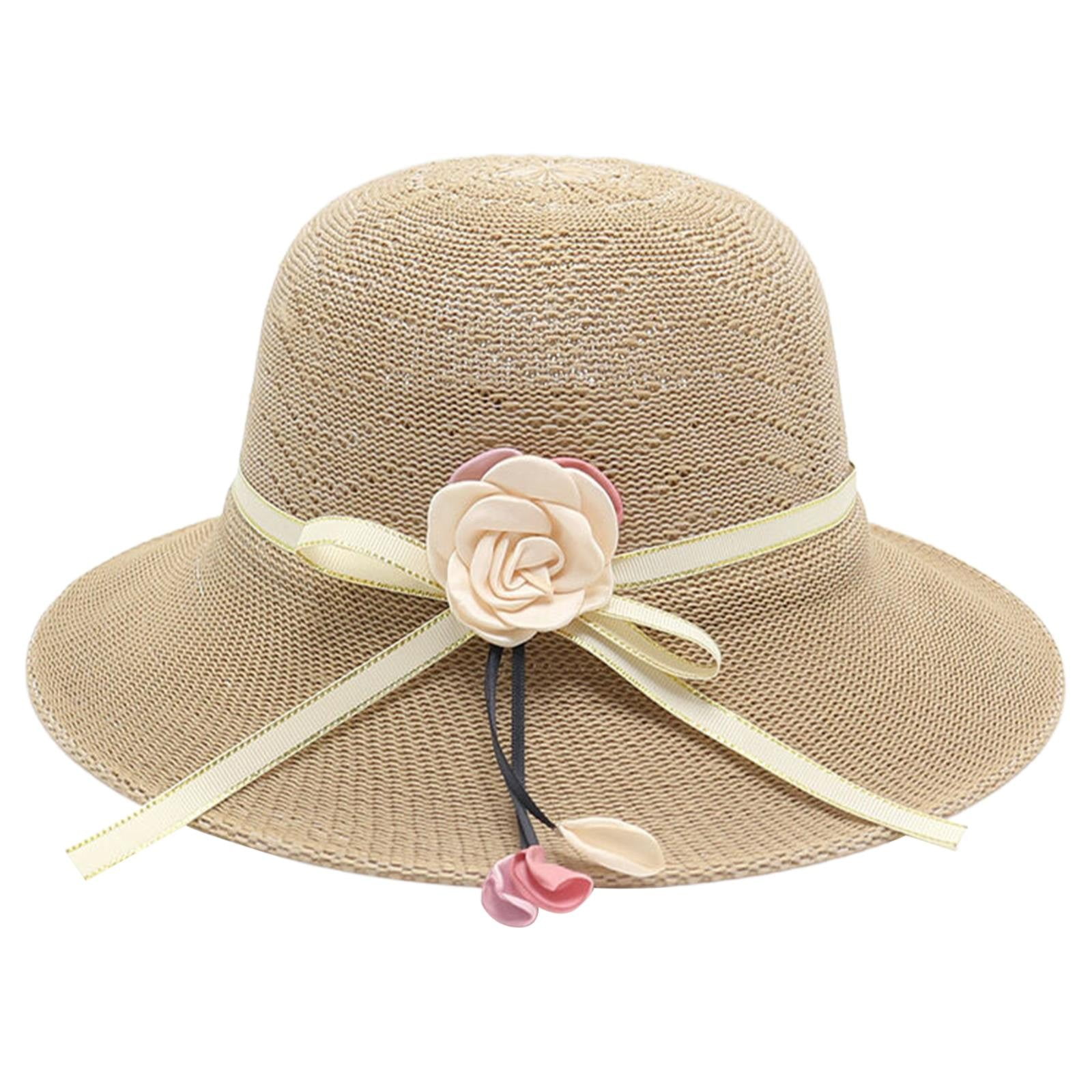 EnJoCho Women's Travel Small Fresh Big Gets Beach Sun Sun Cool Hat ...