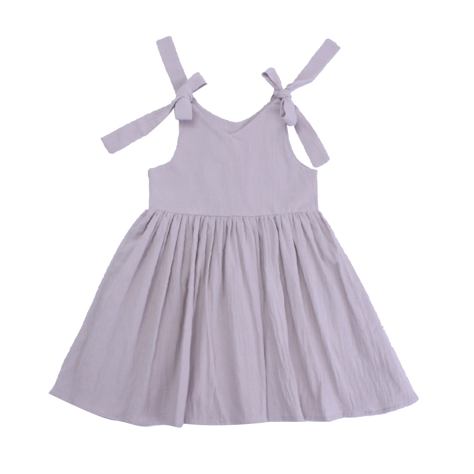 EnJoCho toddler Cute Solid Dress Kids Baby Girls Spring Summer Ruffle ...