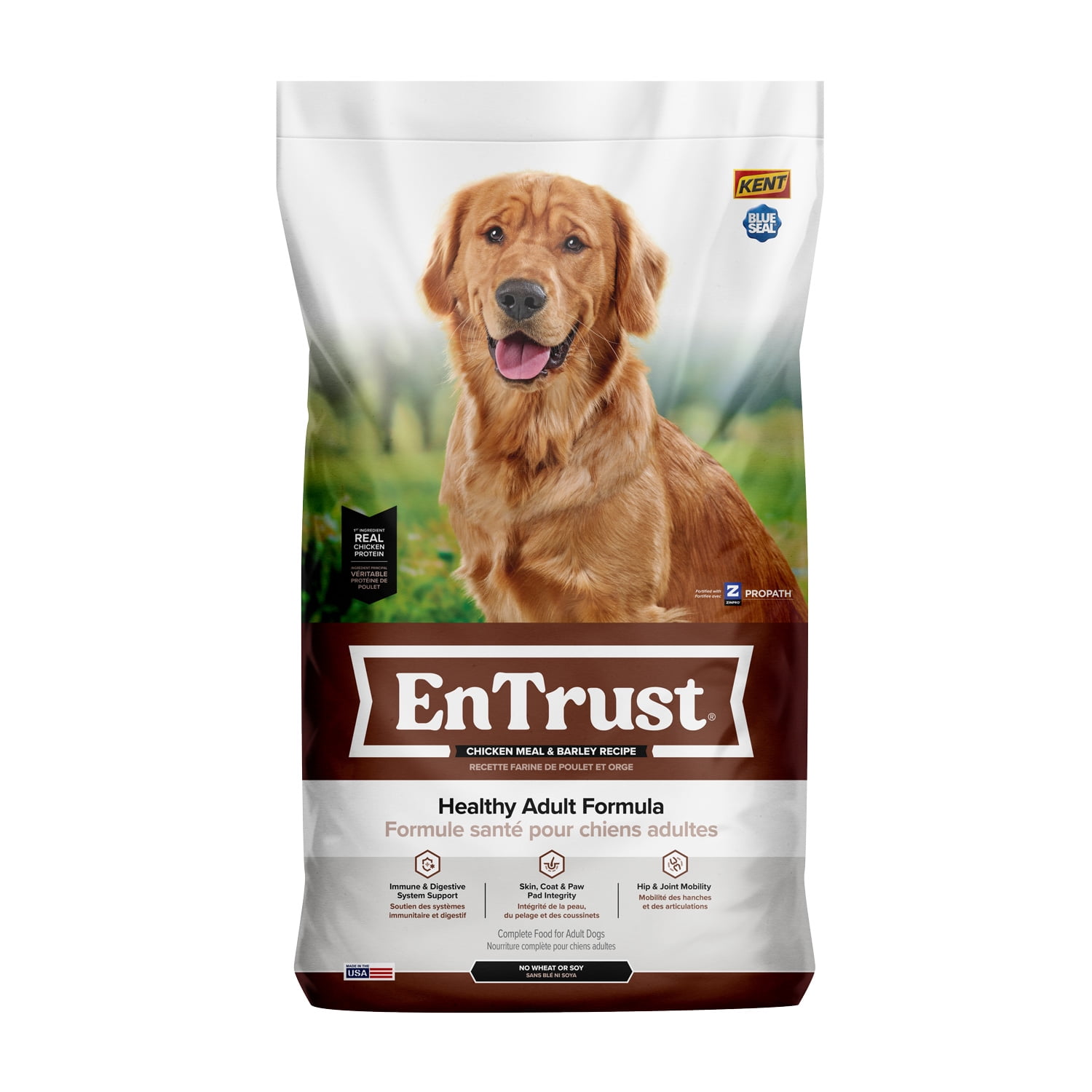 EnTrust Premium Adult Dog Food Chicken Meal and Barley Recipe 20lbs ...