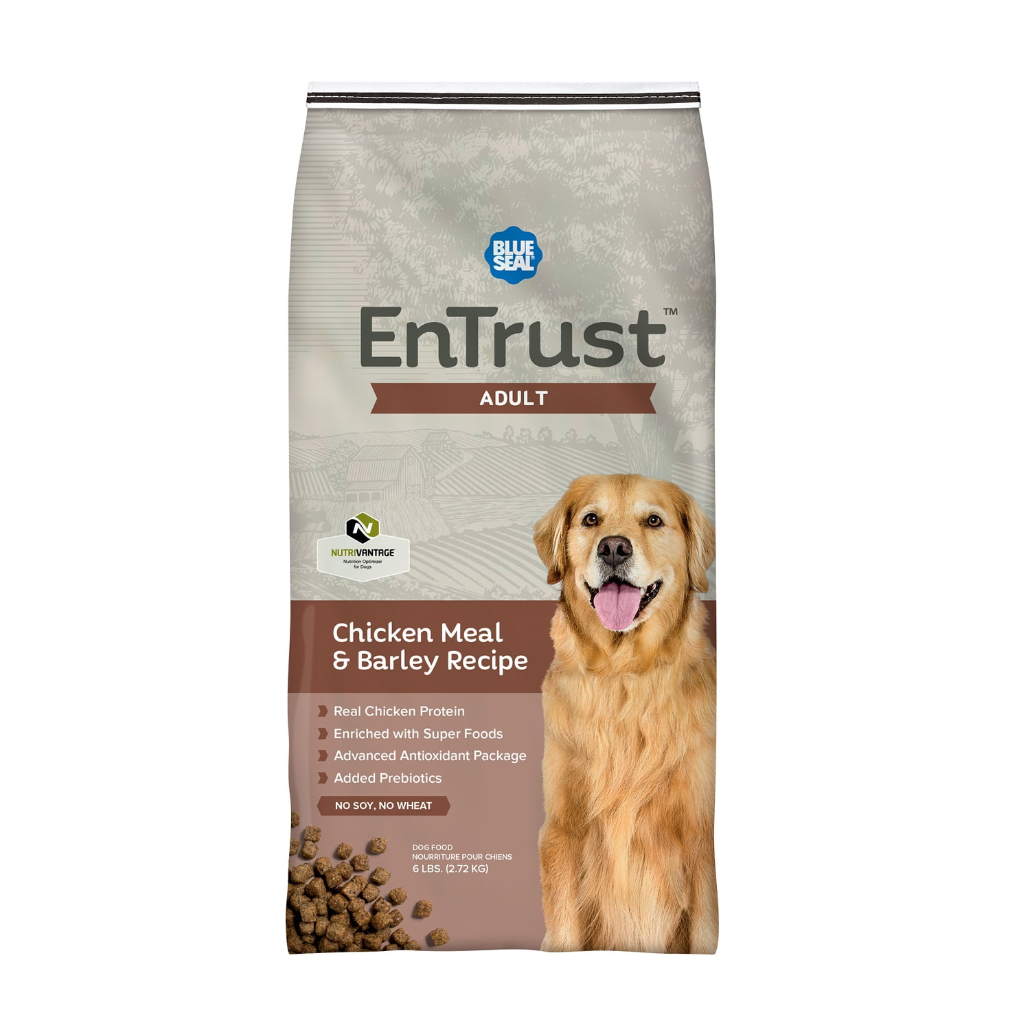 EnTrust Premium Adult Dog Food Chicken Meal and Barley Recipe 6lbs ...