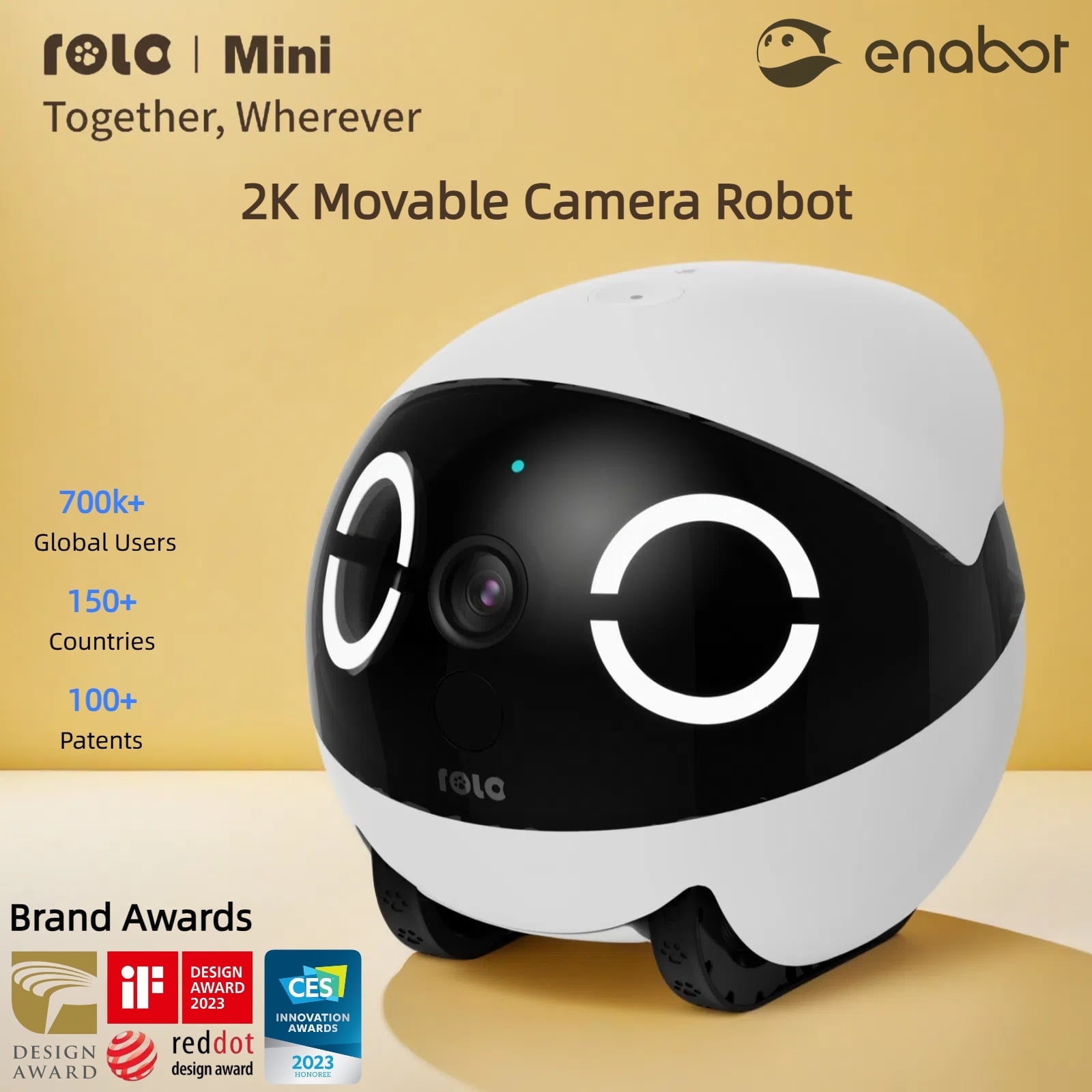 Enabot EBO 2K HD Camera Robot ROLA Mini: Movable WiFi Security Cam ...