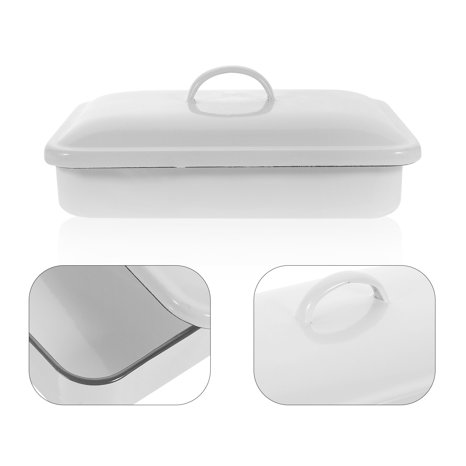 Enamel Bake Pan Multi Functional Roasting Baking Tray Dishwasher Safe ...