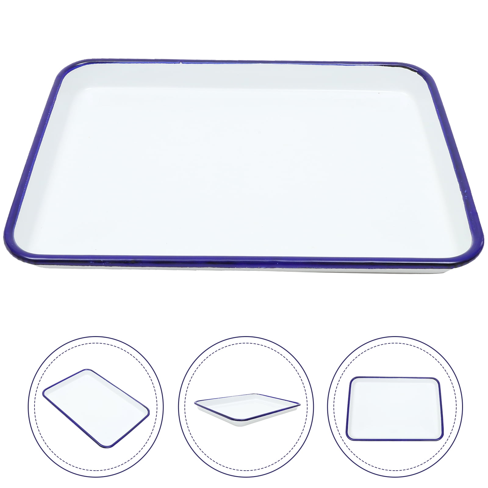 Non-Stick Enamel Baking Tray Oven Roasting Pan Reusable Washable ...