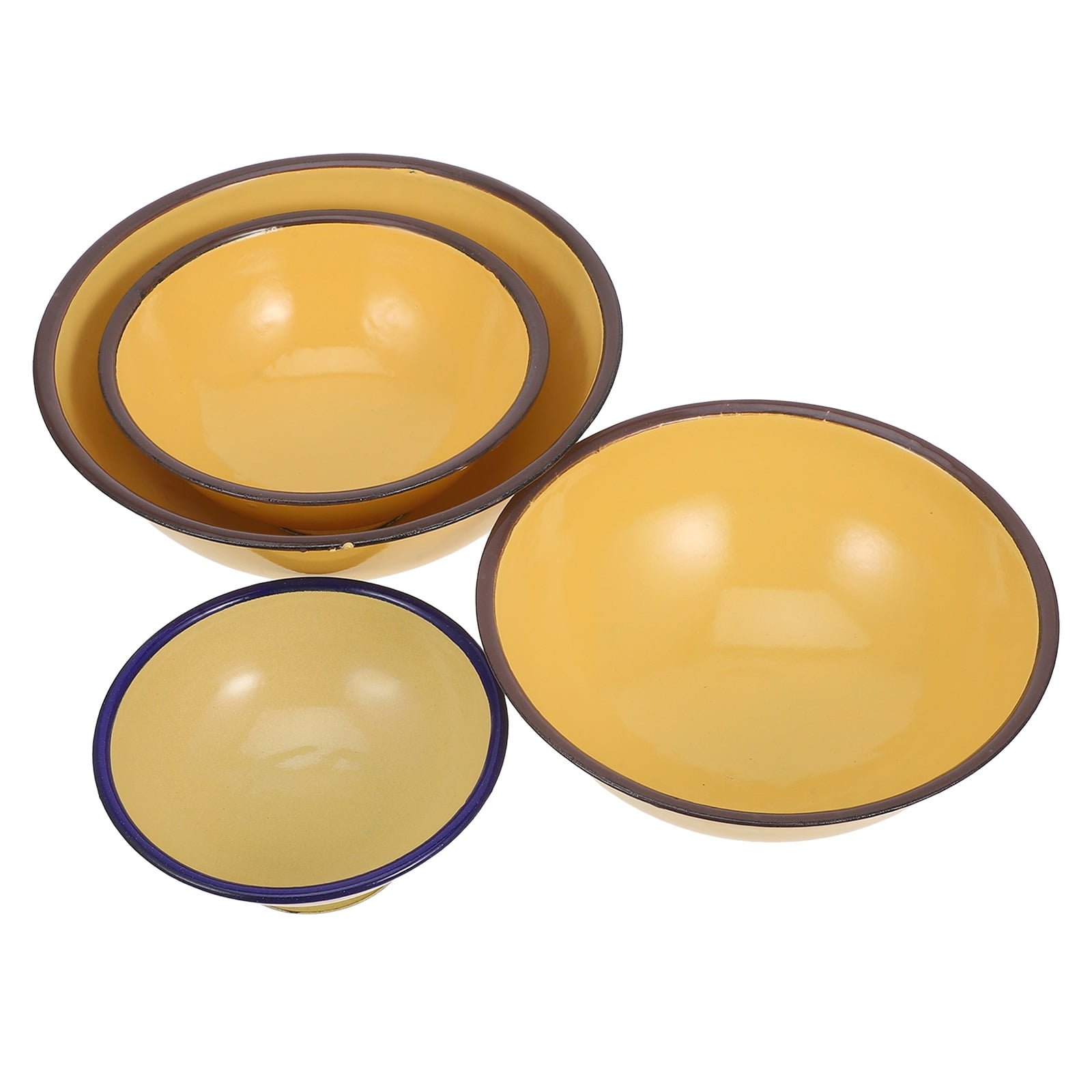 Enamel Basin Retro Enamel Bowl 4pcs Vintage Washing Basin Enamelware ...