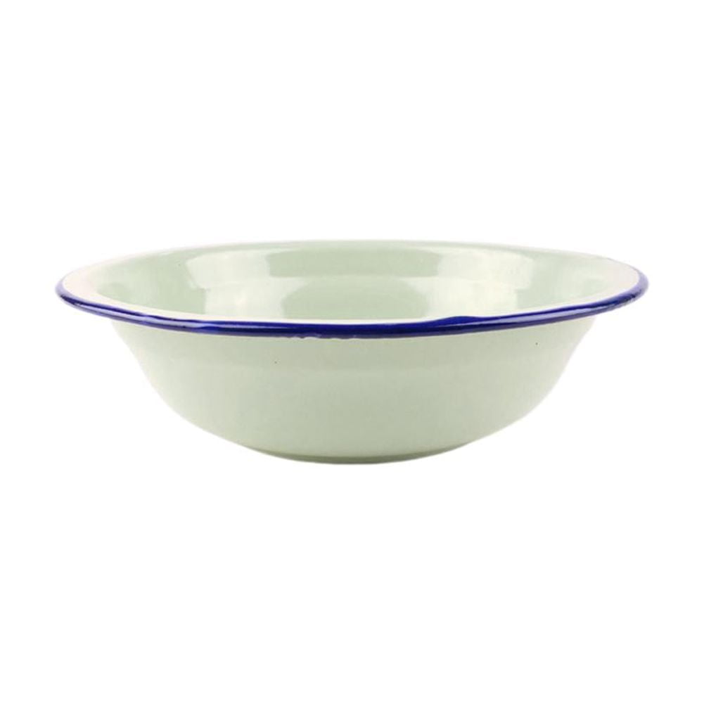Enamel Bowl Set with Smooth Surface Resistant to Wear Yellow Green 16cm ...