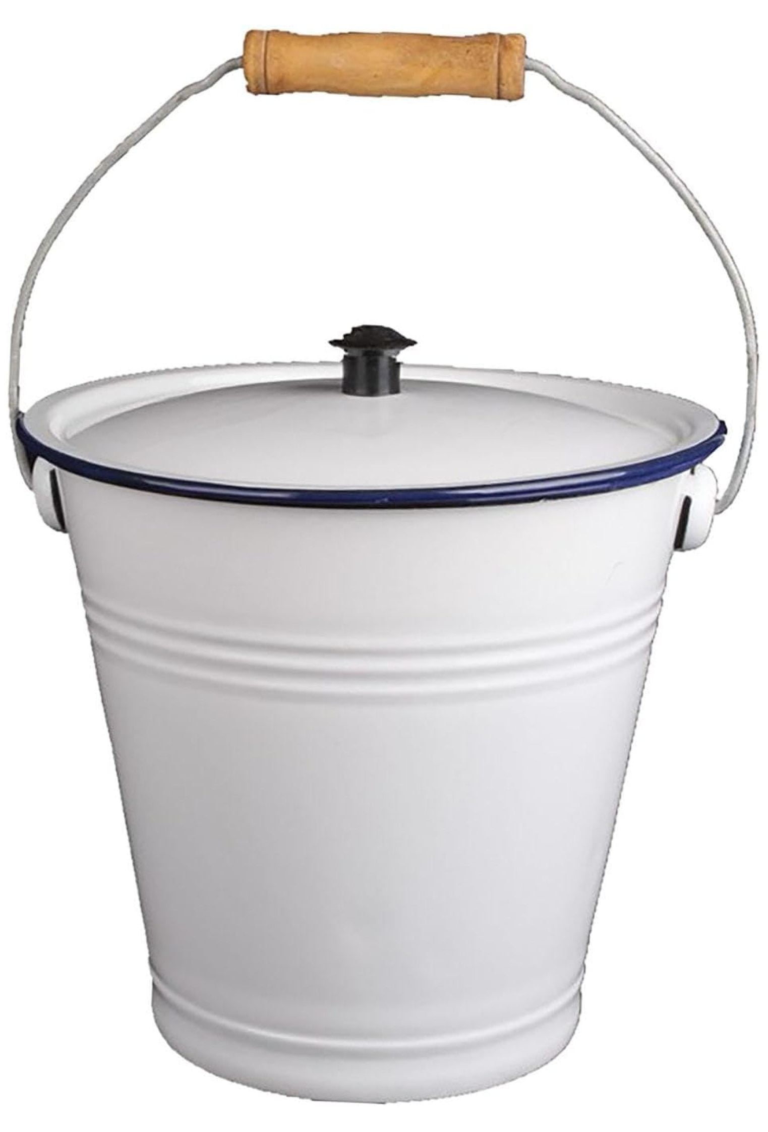 Enamel Bucket with Lid, Milk Bucket, Country Kitchen Utility Multiuse ...