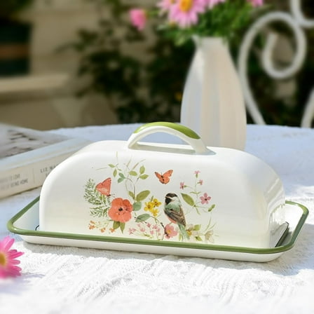 STPgoods Clear Glass Butter Dish with Lid, Durable Countertop Butter ...