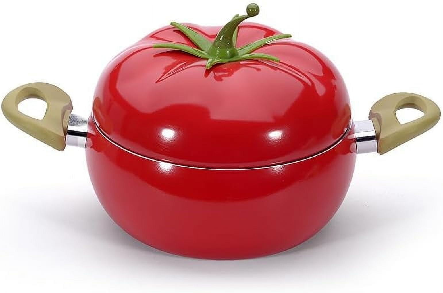 Enamel Cast Iron Stock Pot, Nonstick Soup Pot Pasta Can, Tomato Cocotte, Cute Vegetable Shape ...