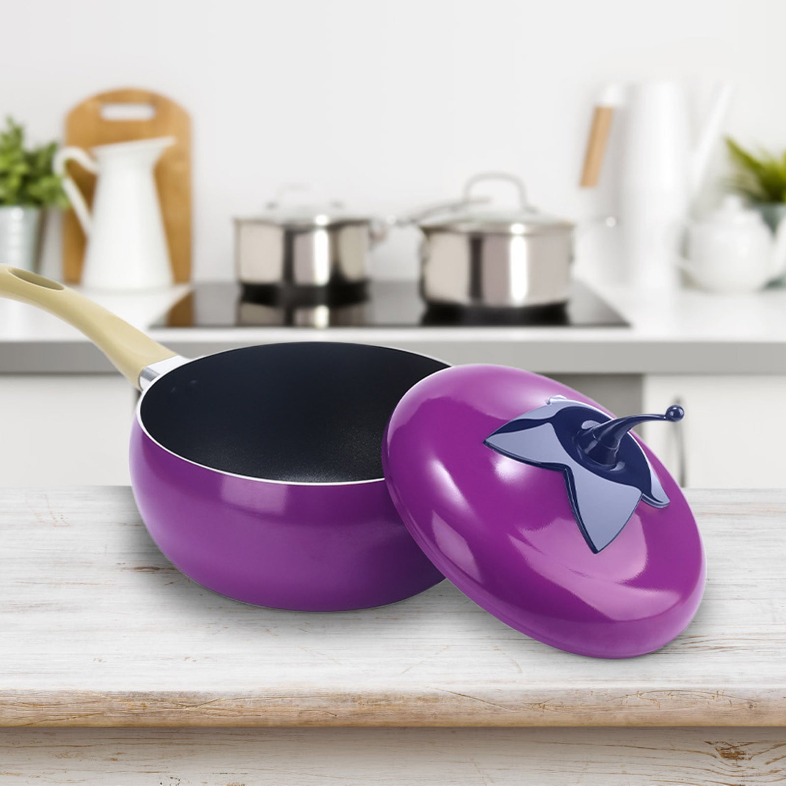 Enamel Cast Iron Stock Pot Tomato Cocotte,Fruit Shaped Multifunction Cooking Pot with Handles ...